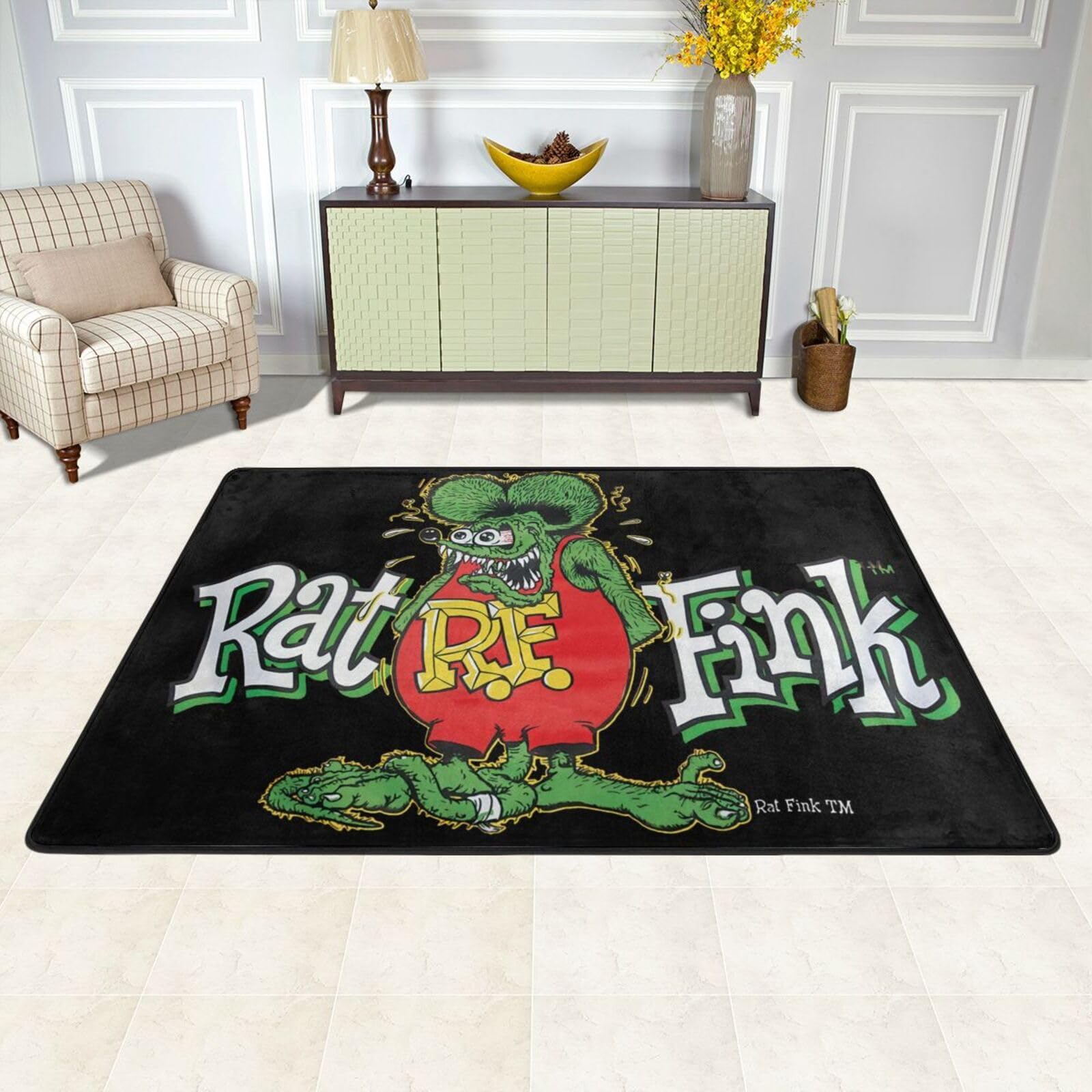Amazon.com: DSERC Rat Cartoon Fink Anime Area Rug Non-Slip Washable ...
