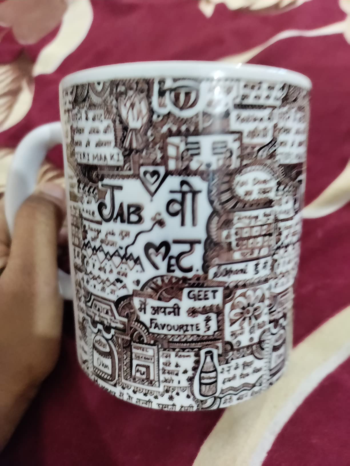 Buy The Desi Monk Jab we Met Doodle Art Printed White Mug with Print ...