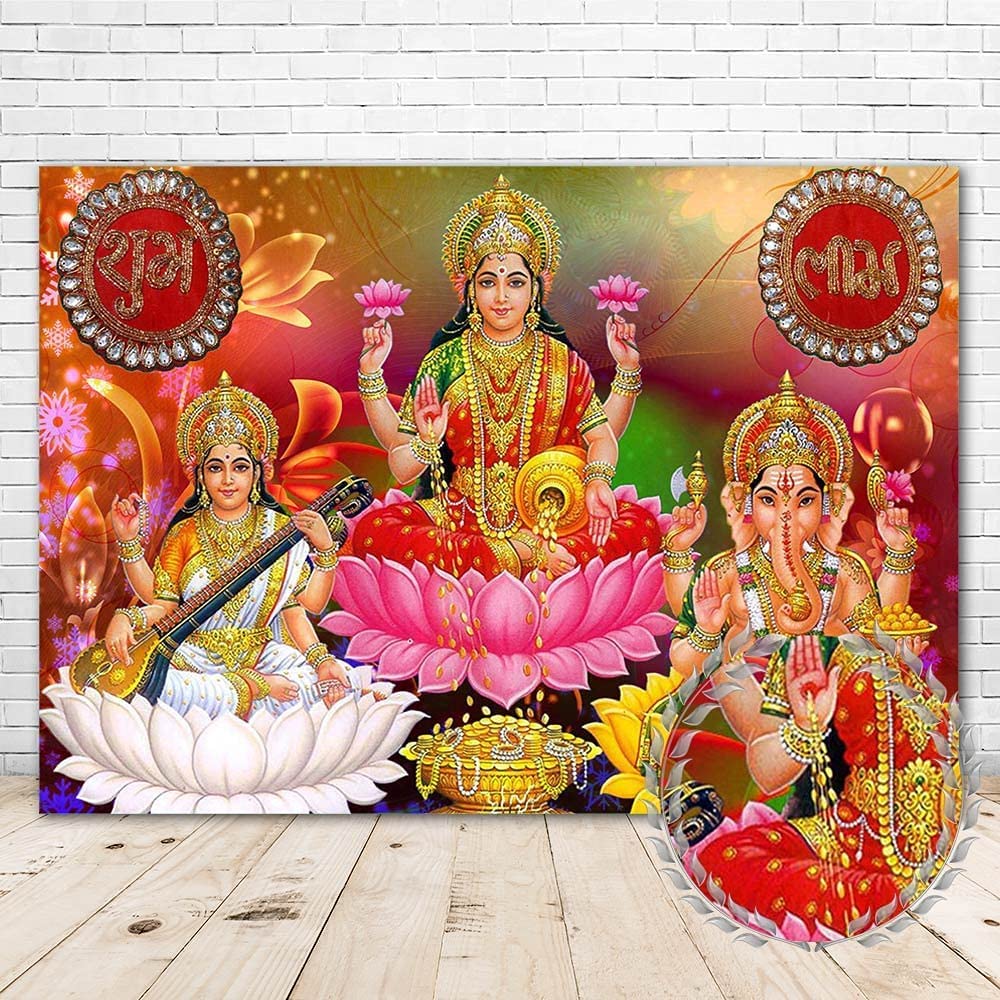 3d Laxmi Ganesh Saraswati Wallpaper