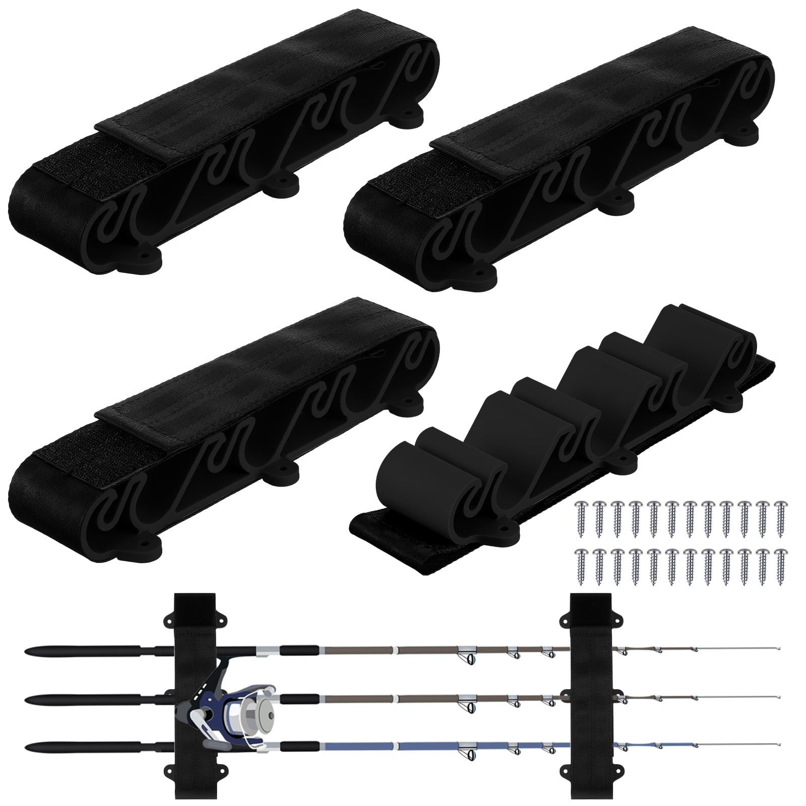 Snapklik.com : Blueweenly 4 Pcs Vertical Mount Fishing Rod Holders For ...