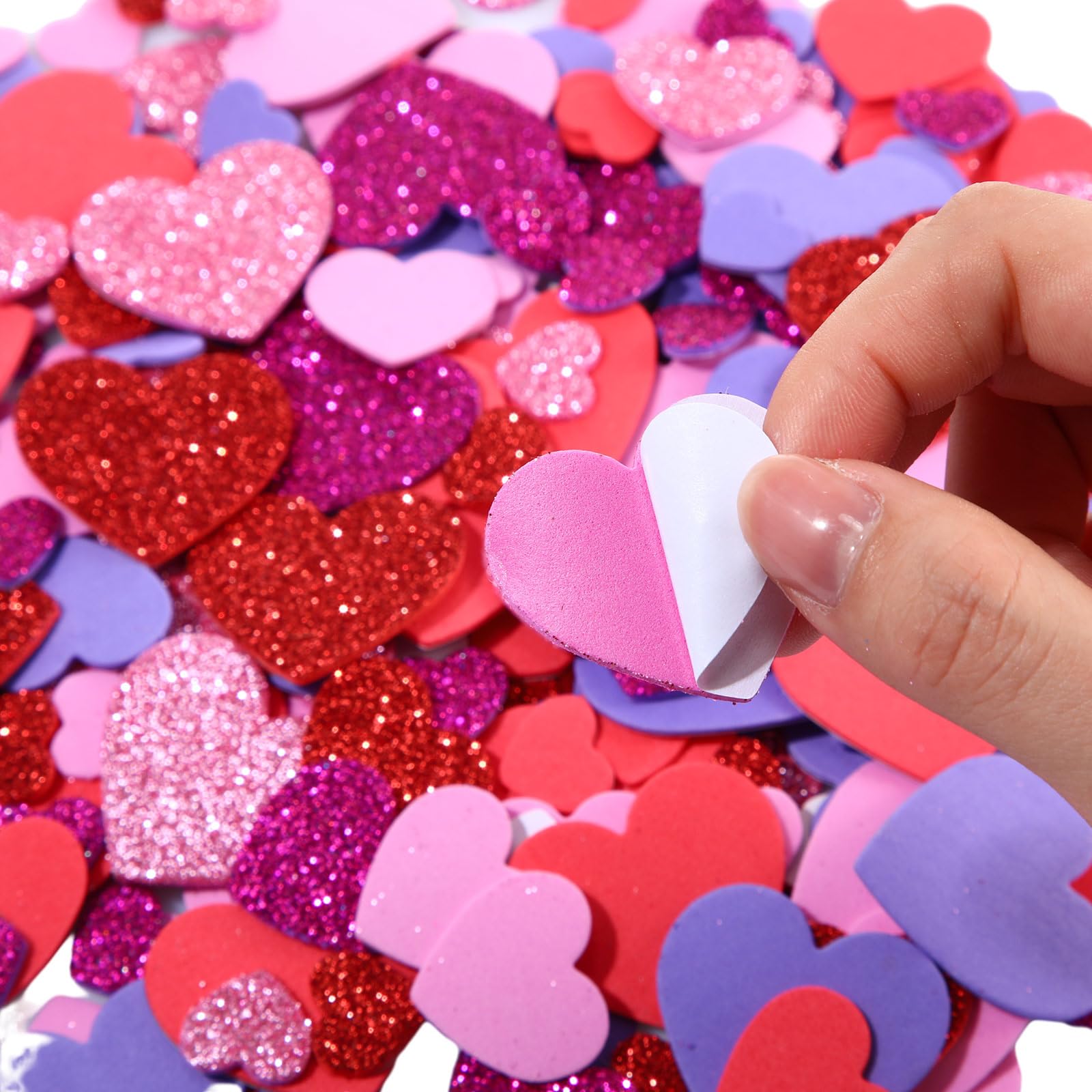 Snapklik.com : 600 Pcs Valentines Day Heart Foam Stickers Self Adhesive ...