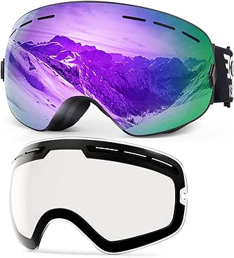 Amazon.com : EXP VISION Snowboard Ski Goggles Men Women Youth, Anti Fog ...