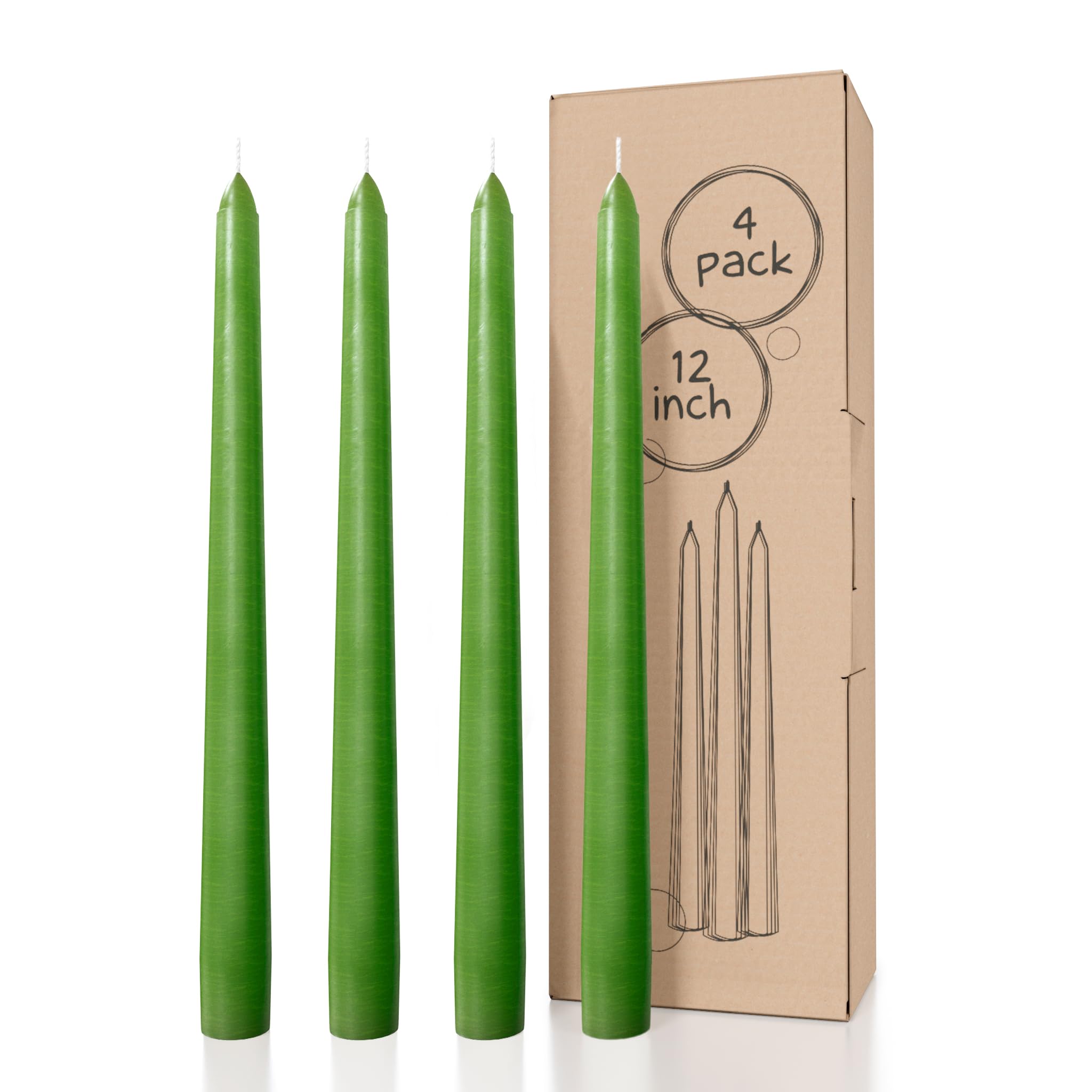 Amazon.com: CANDWAX 12 inch Taper Candles Set of 4 - Dripless and ...