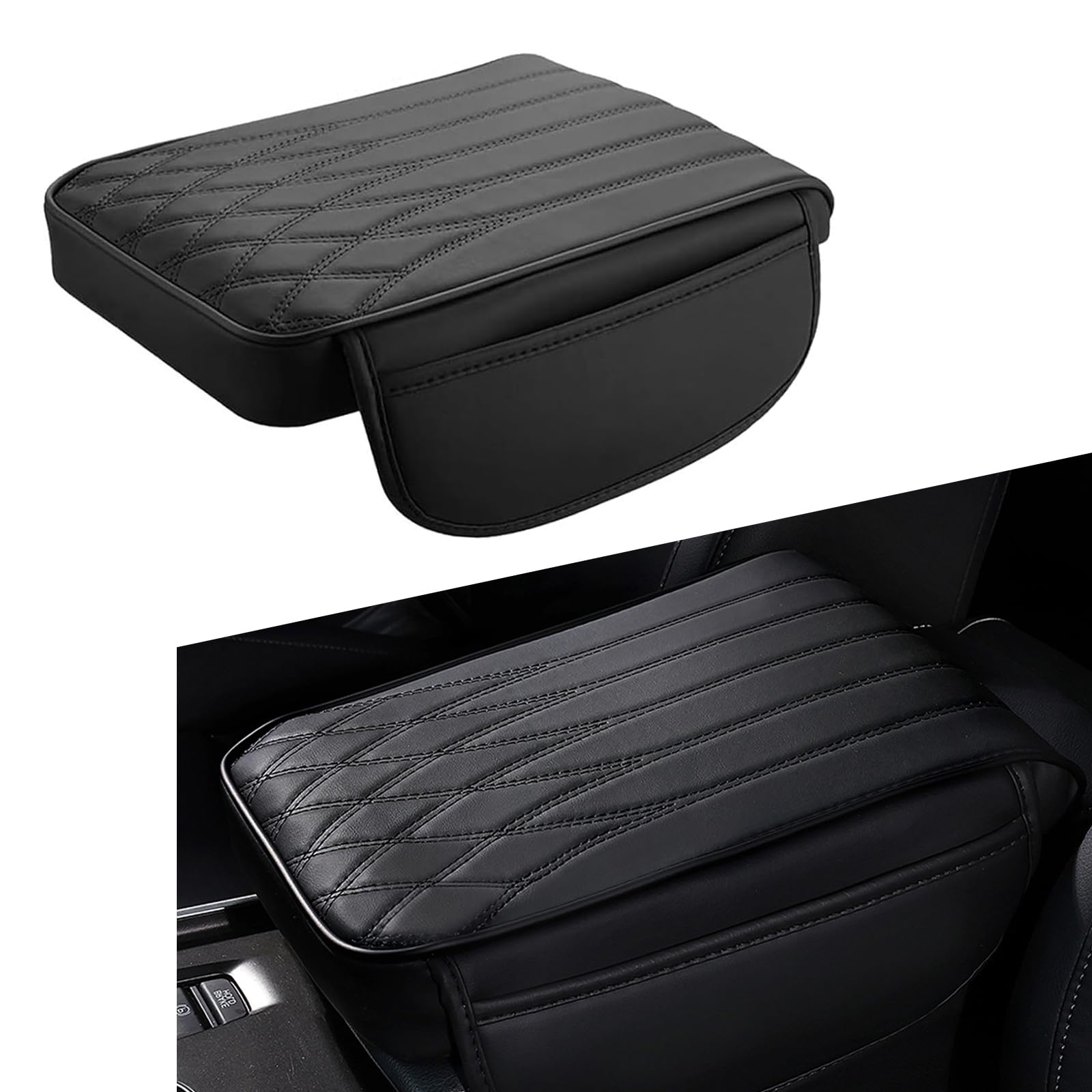 Amazon.com: leediga 1 PC Car Armrest Box Pad with Storage Pockets ...