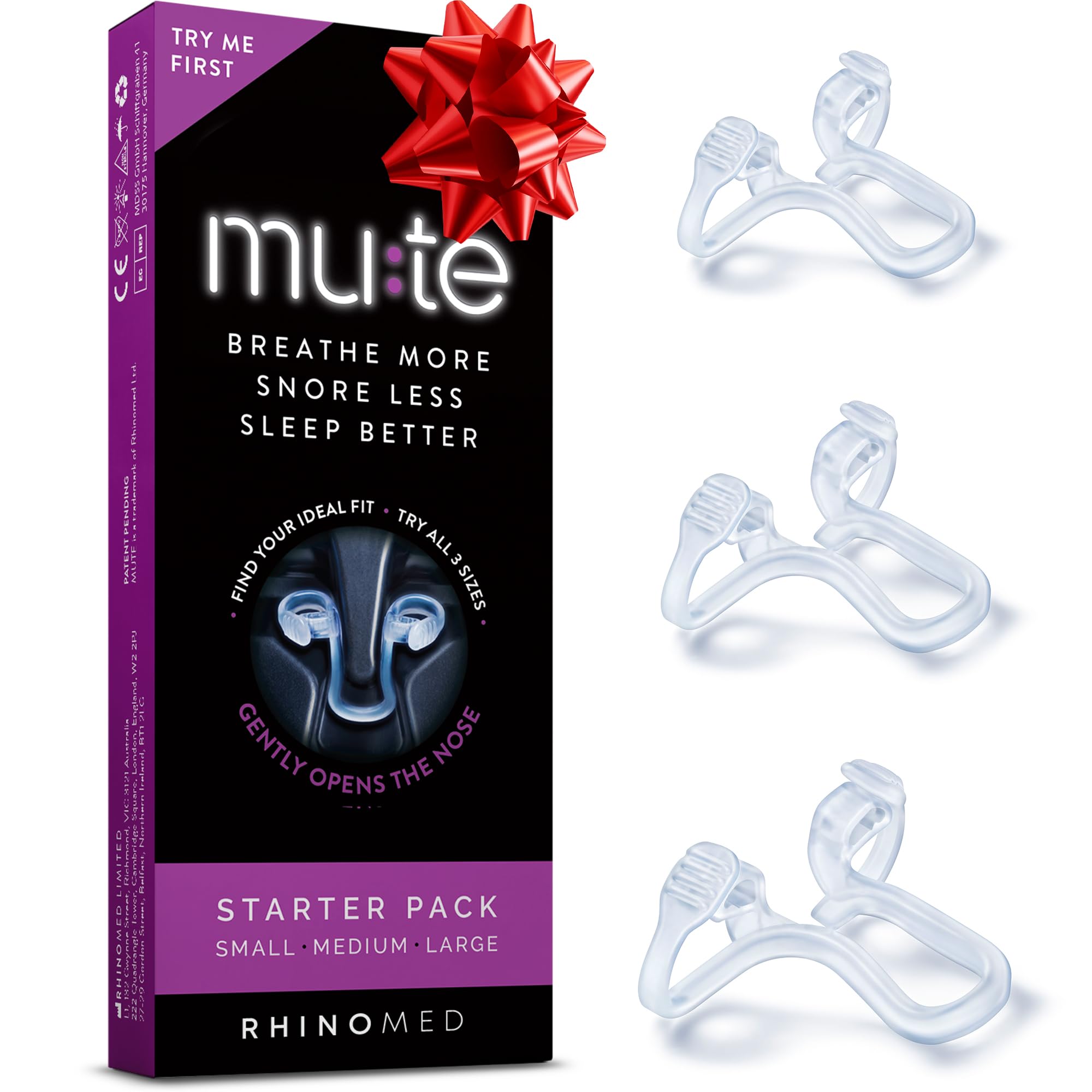 Rhinomed Mute Nasal Dilator for Snore Reduction - Anti-Snoring Aid ...