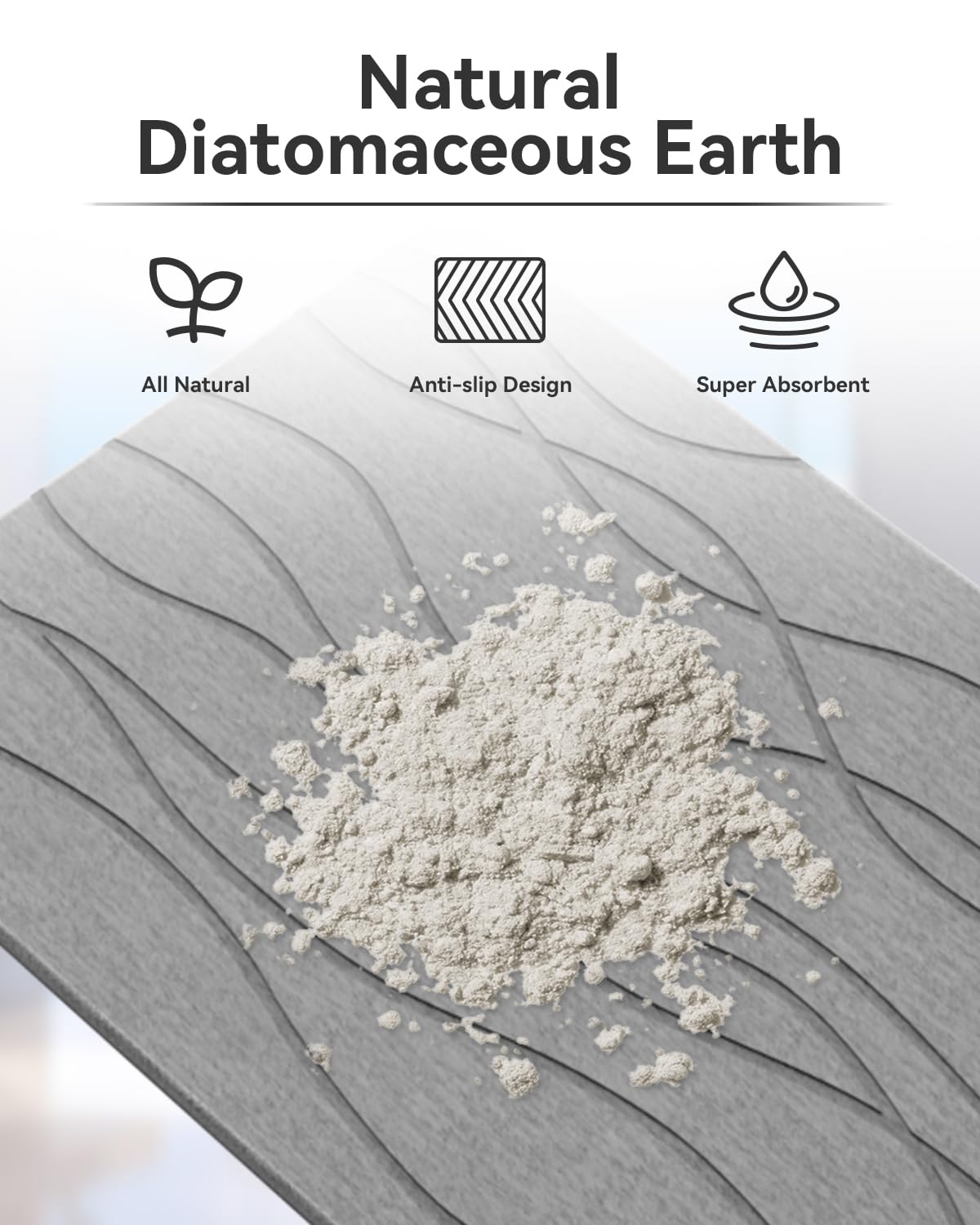 Stone Bath Mat, Diatomaceous Earth Bath Mat, Non-Slip Super Absorbent ...