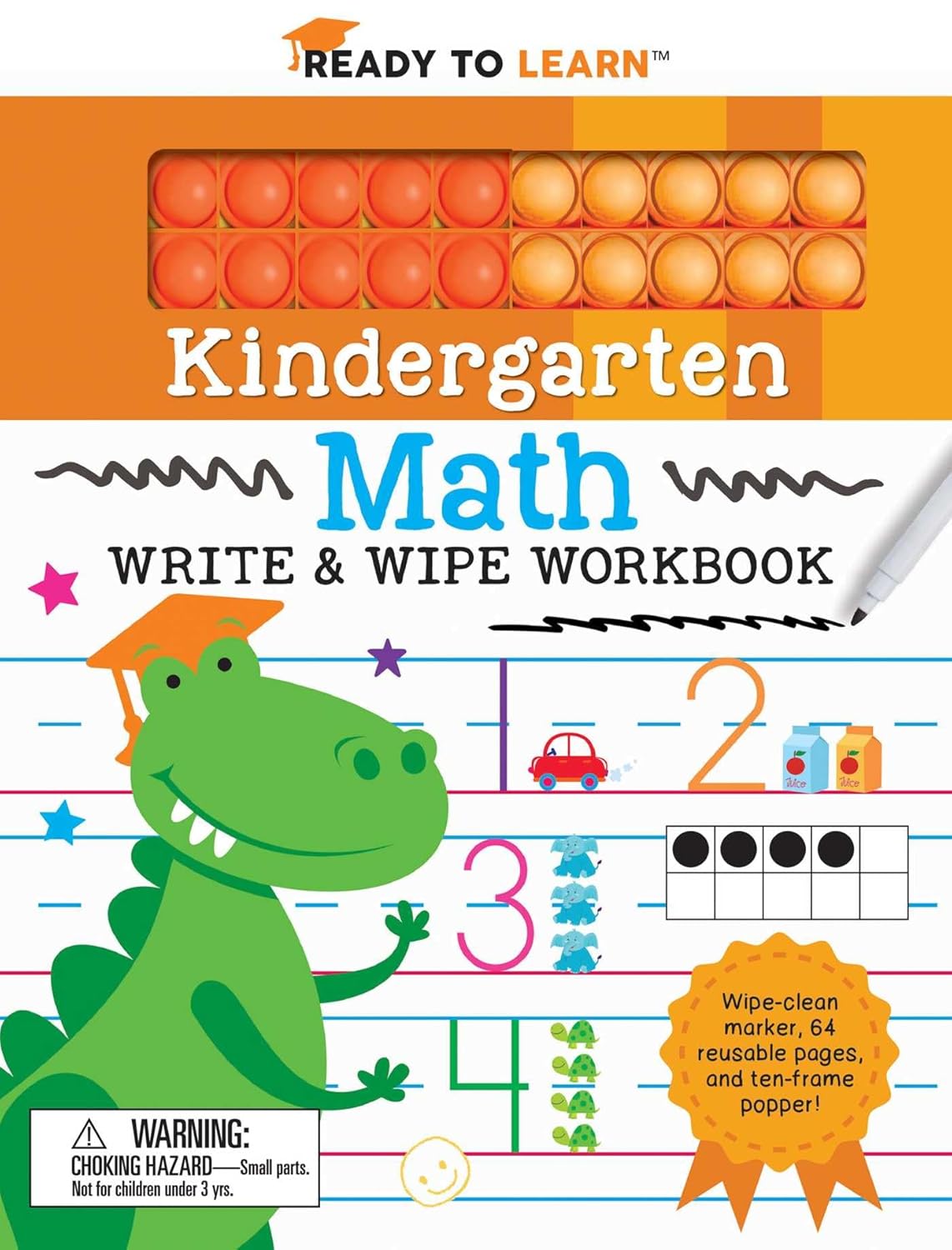 Amazon.com: Ready to Learn Kindergarten Math Write & Wipe Workbook with ...