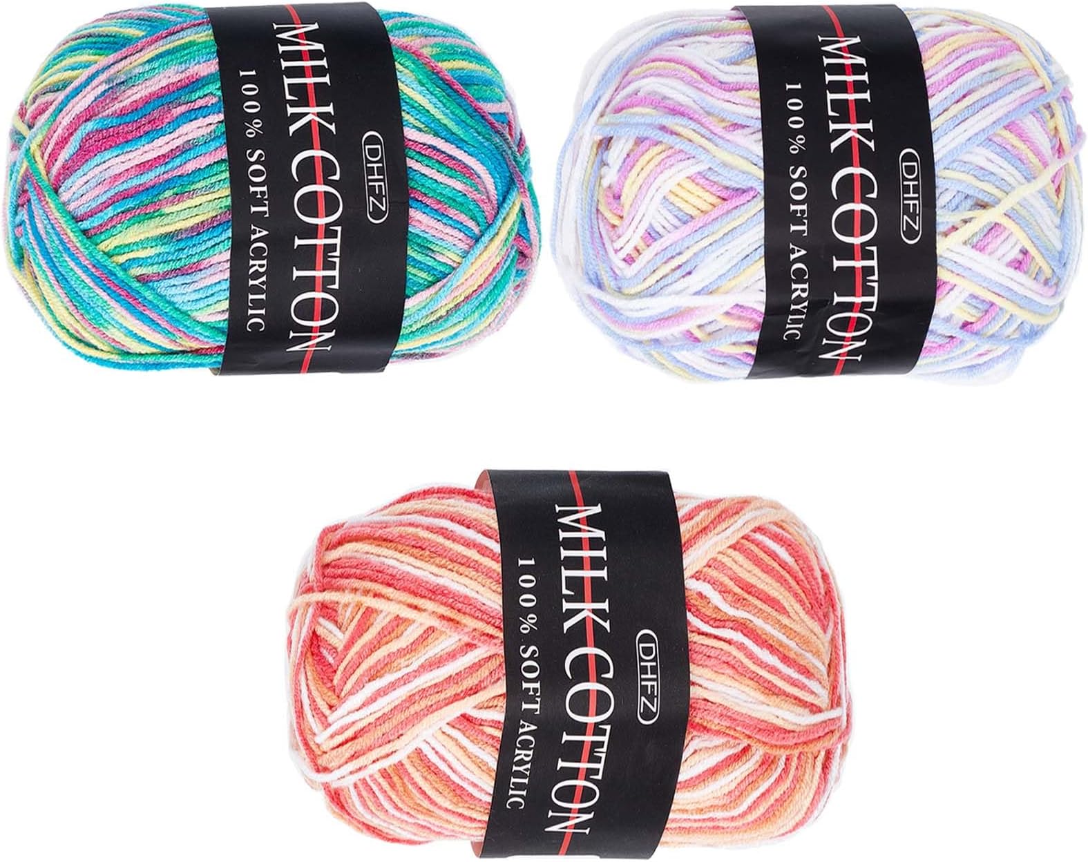 GORGECRAFT 390m 3 Colors 3-Ply Ice Yarns Picasso Rainbow Acrylic ...