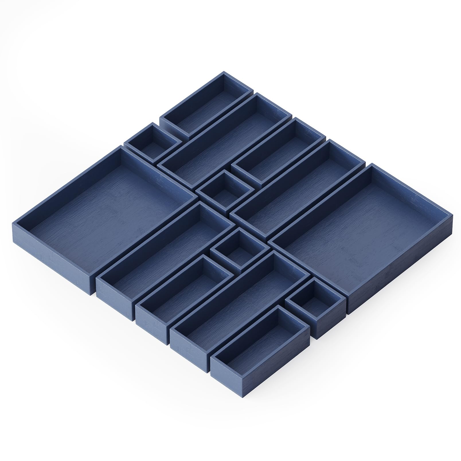 Amazon.com: SpaceAid 14-Piece Bamboo Drawer Organizer Storage Boxes Set ...