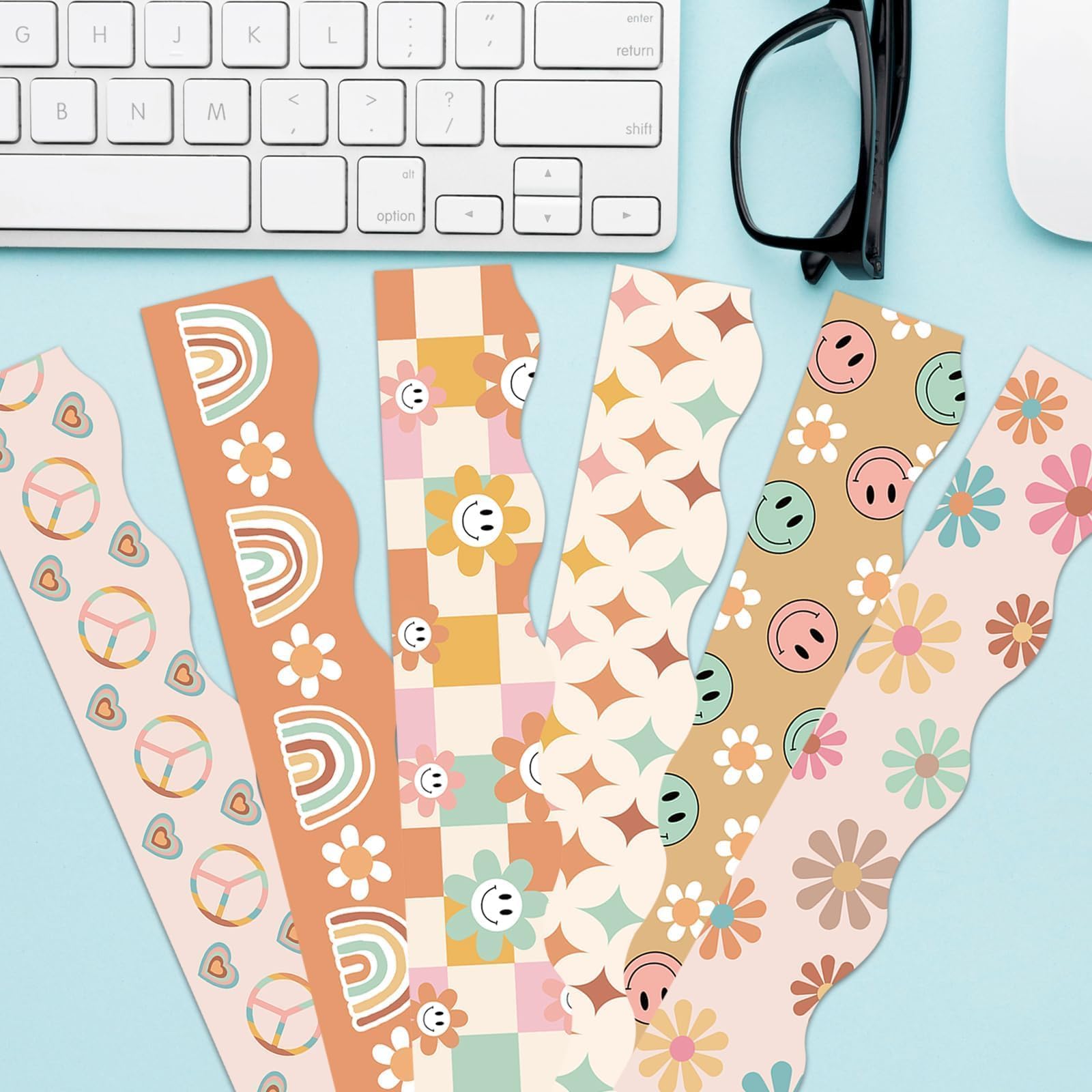 Snapklik.com : Boho Bulletin Board Borders Retro Classroom Decorations ...