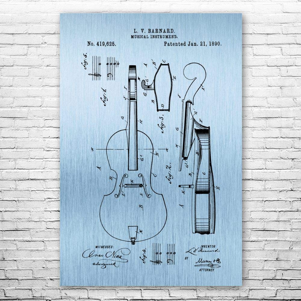 Amazon.com: Cello Poster Print, Cello Blueprint, Musician Gift, Music ...