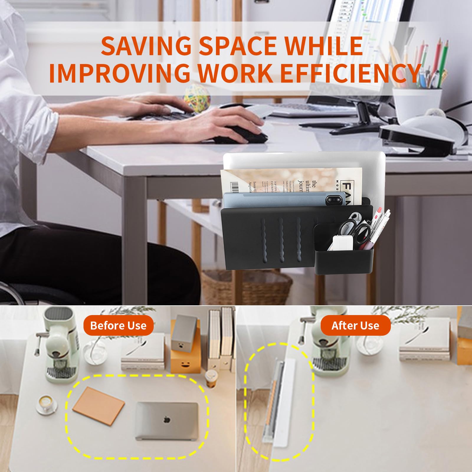 Snapklik.com : Desk Side Storage,2 Tier Under Desk Laptop Holder ...