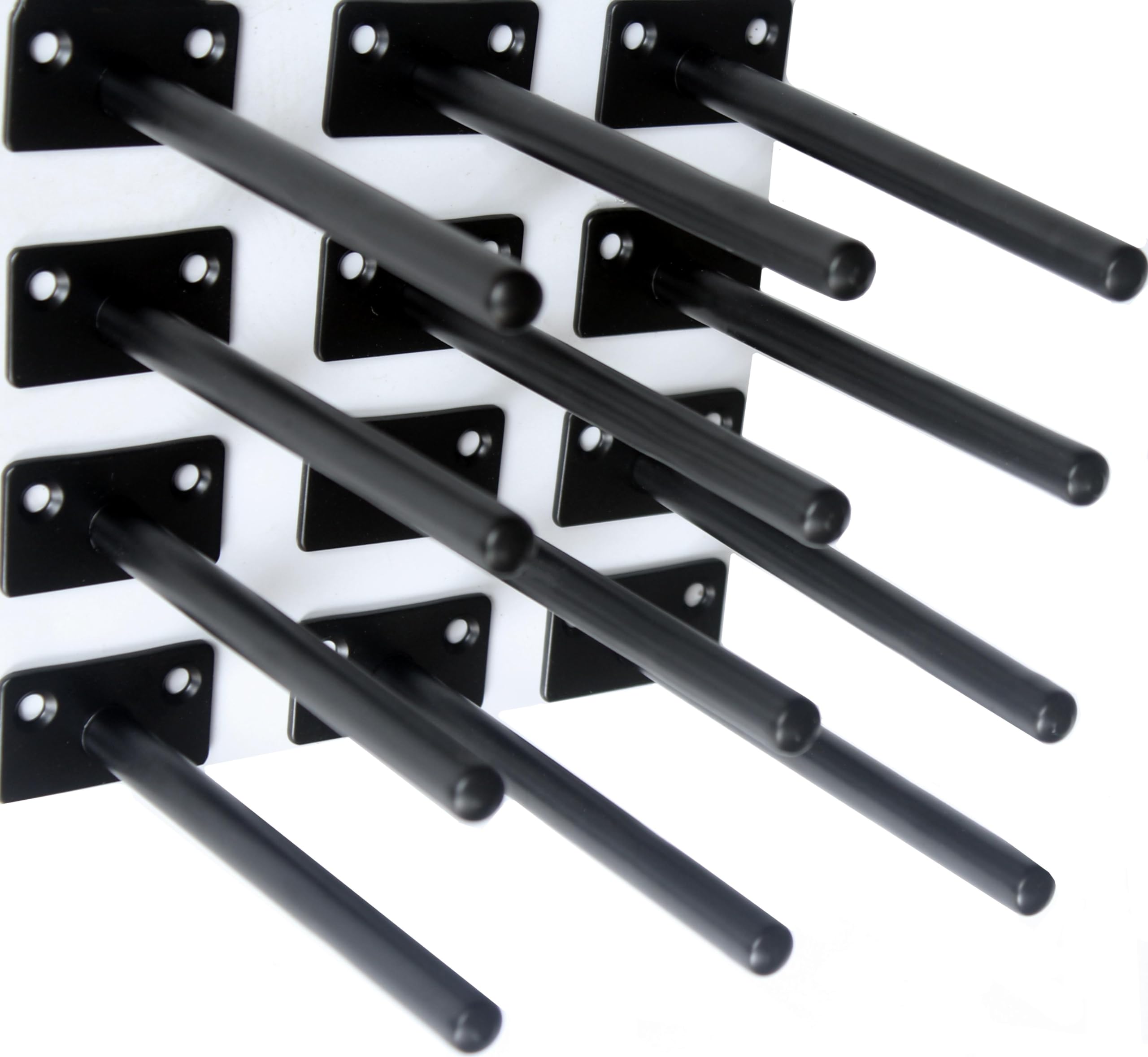 Snapklik.com : 6 Pack 6" Black Steel Tube Floating Shelf Bracket Blind ...