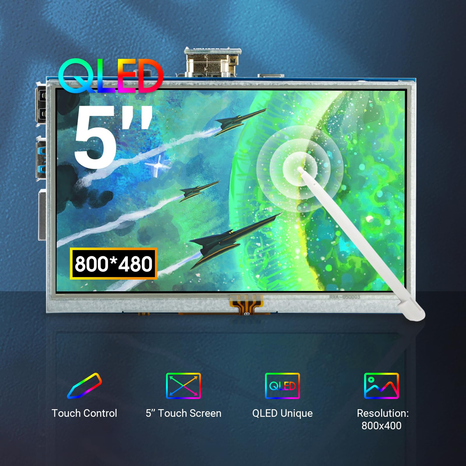 Elecrow 5 Inch Resistive Touch Screen Display Qled 800x480 Tft Lcd Mini Monitor