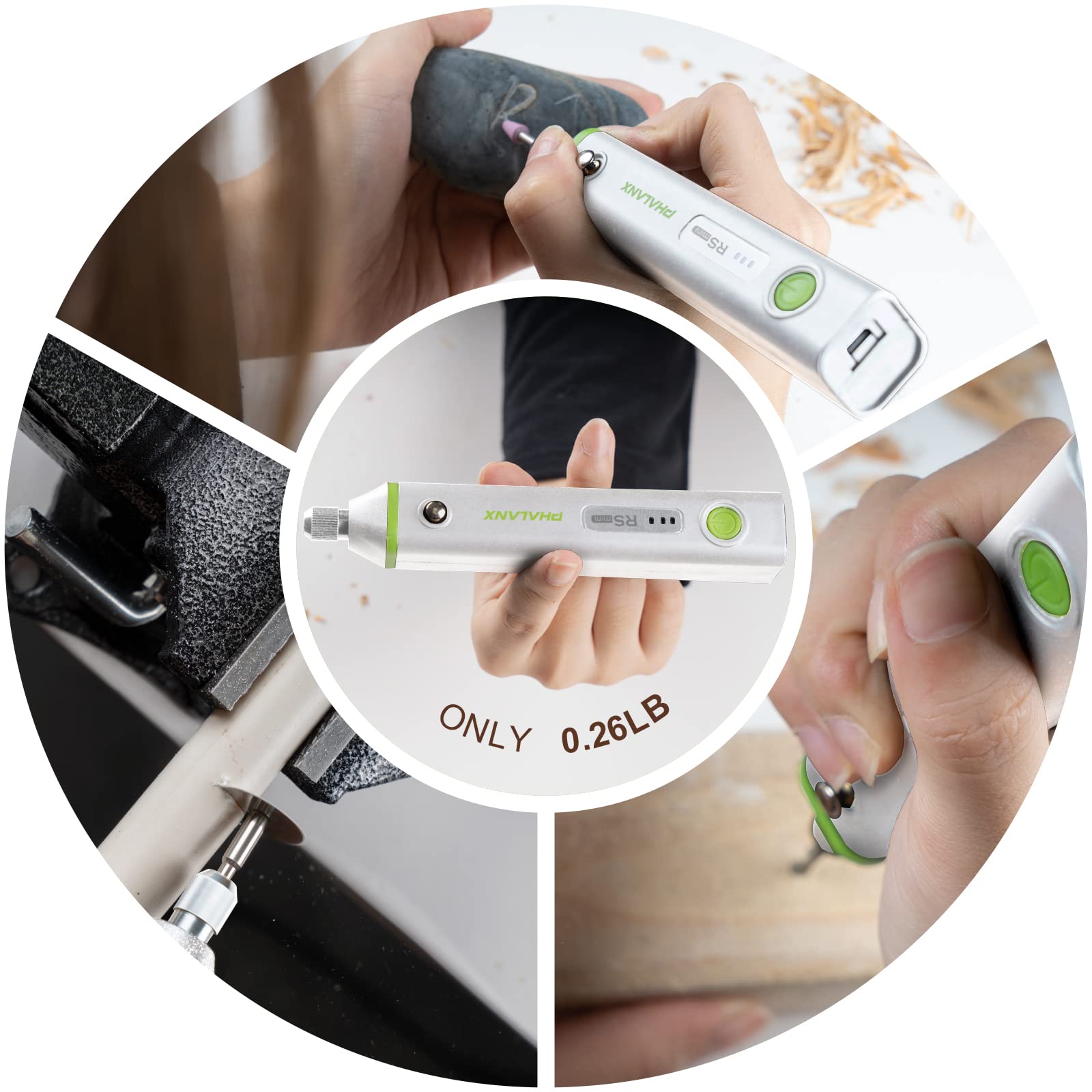 Snapklik.com : PHALANX Cordless Rotary Tool 3.7V Square Power Rotary Tool