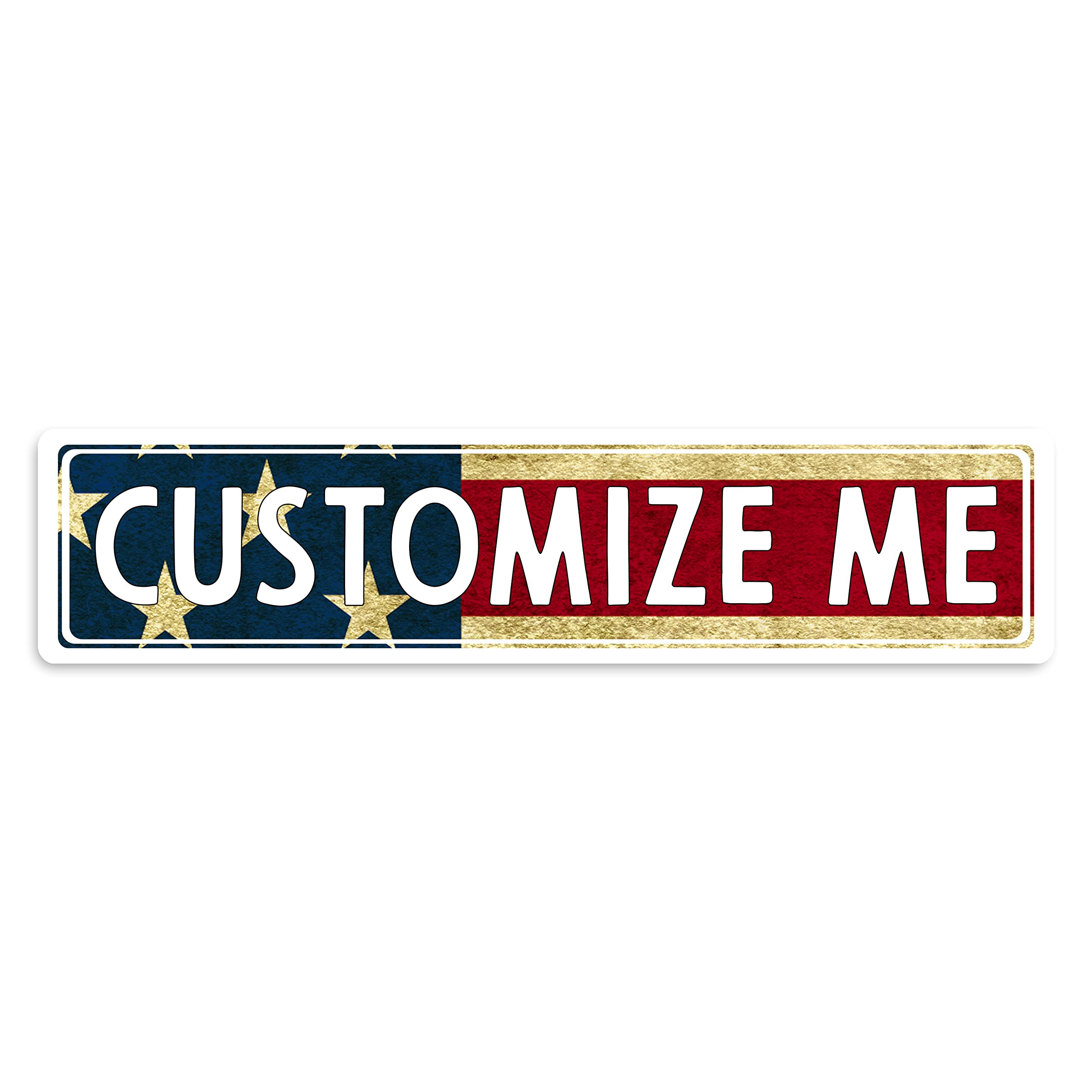 Amazon.com: Custom Street Signs, 18" x 4" American Flag | 'Add Your ...