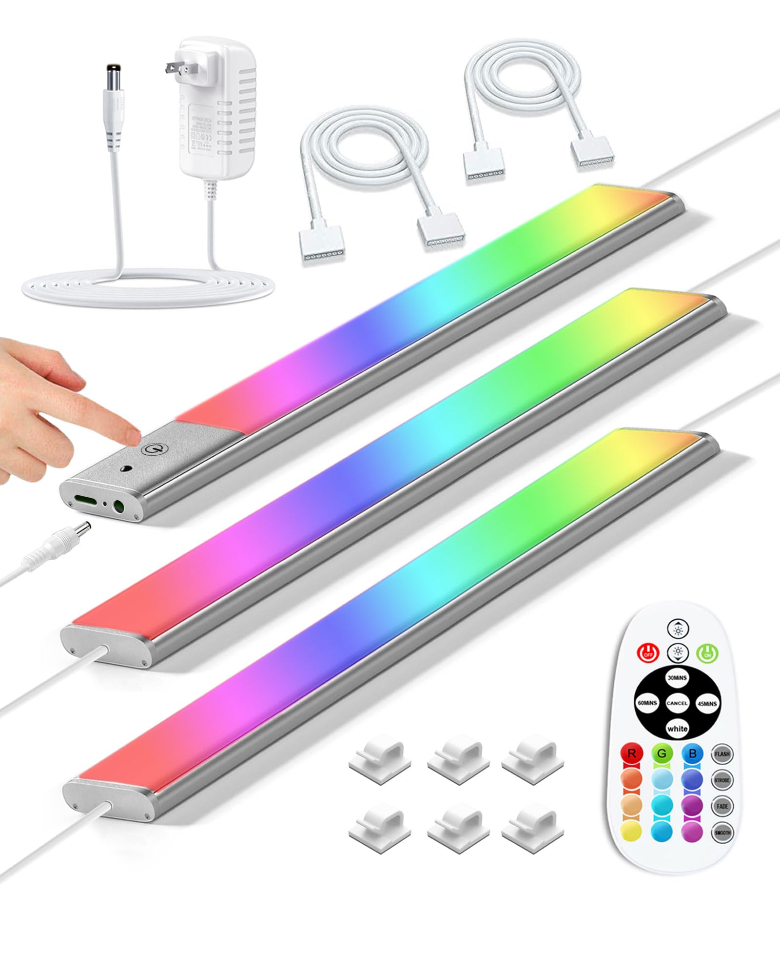 Under Cabinet Lighting Plug in, 150-LED 1200Lm Under Cabinet Lights ...