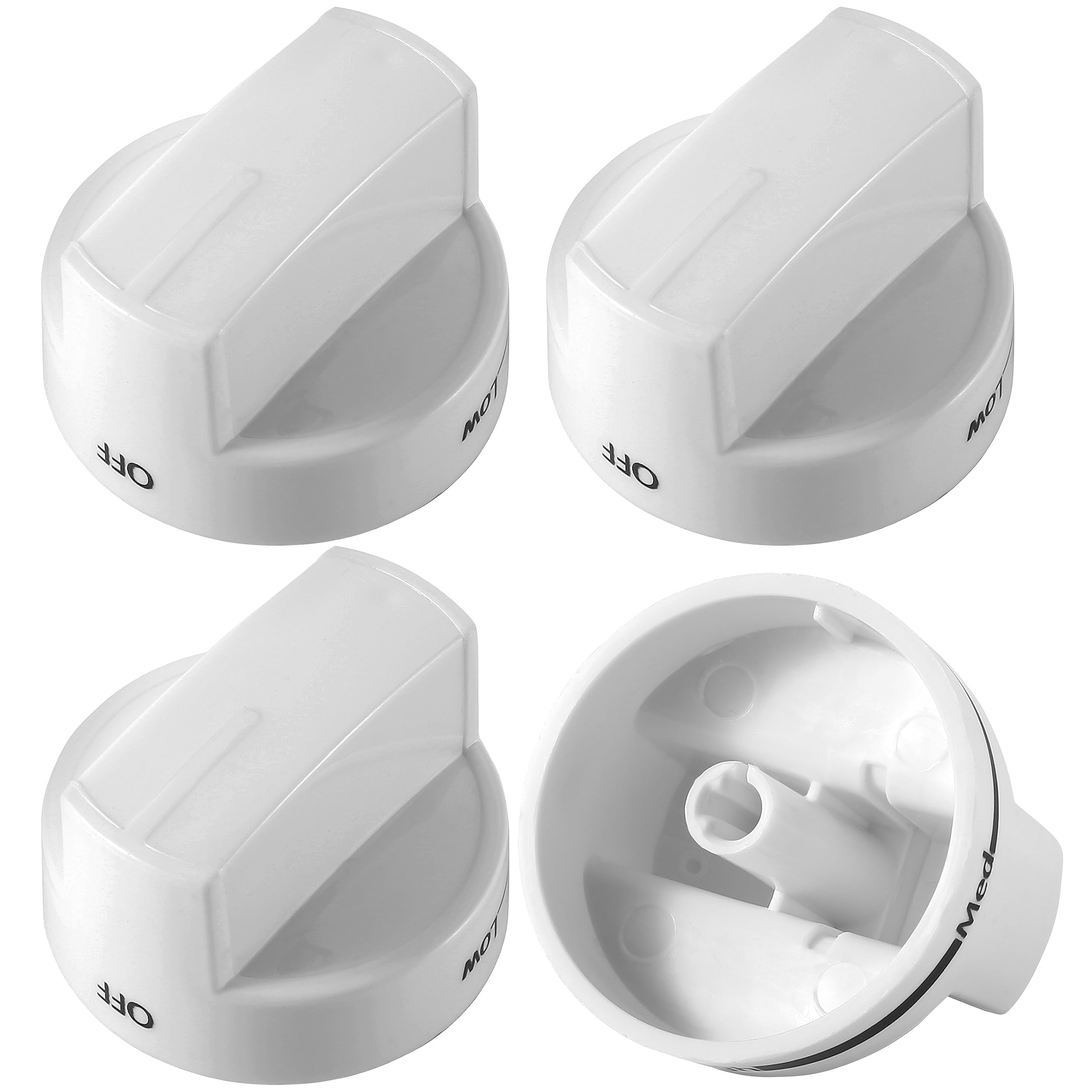 Amazon.com: Stove Knob WPW10339443 4 Pack White Top Dial Knob ...