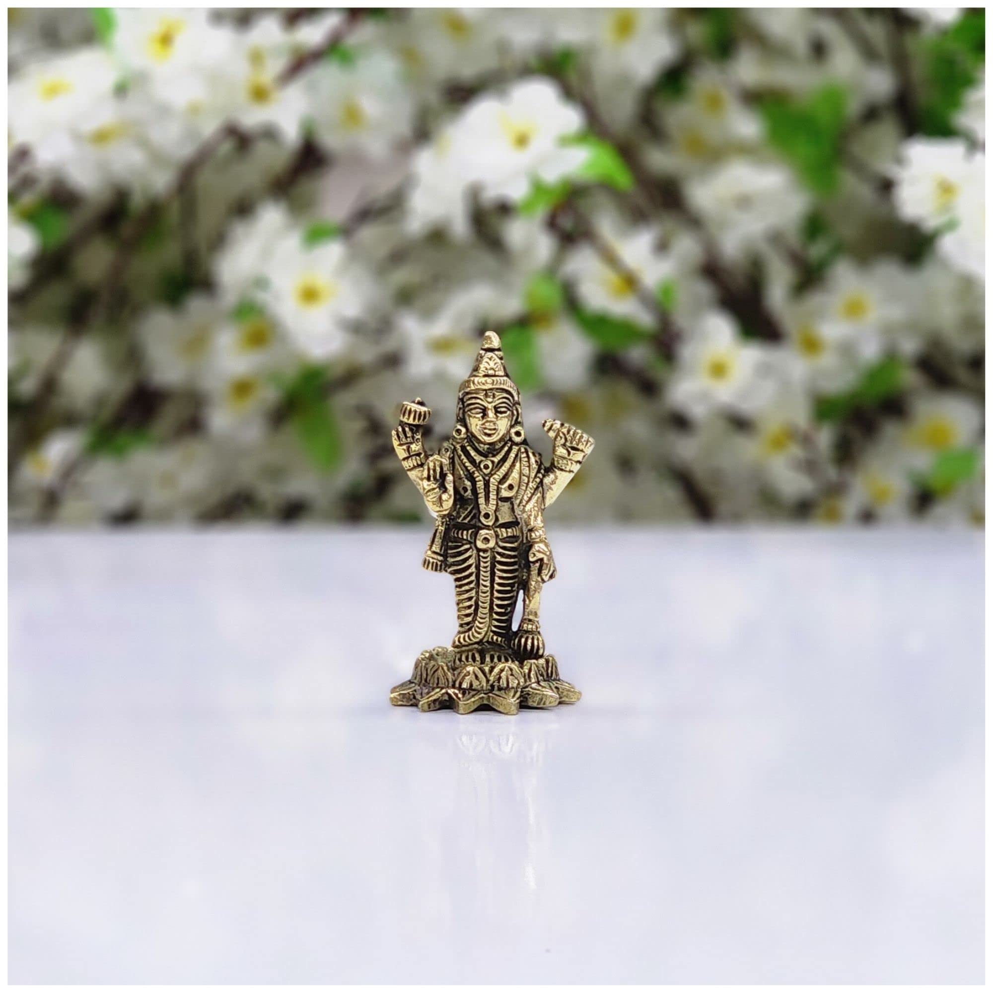 Buy AtoZ India Cart Lord Vishnu Statue in Brass Narayan Sttaue Vishnu ...