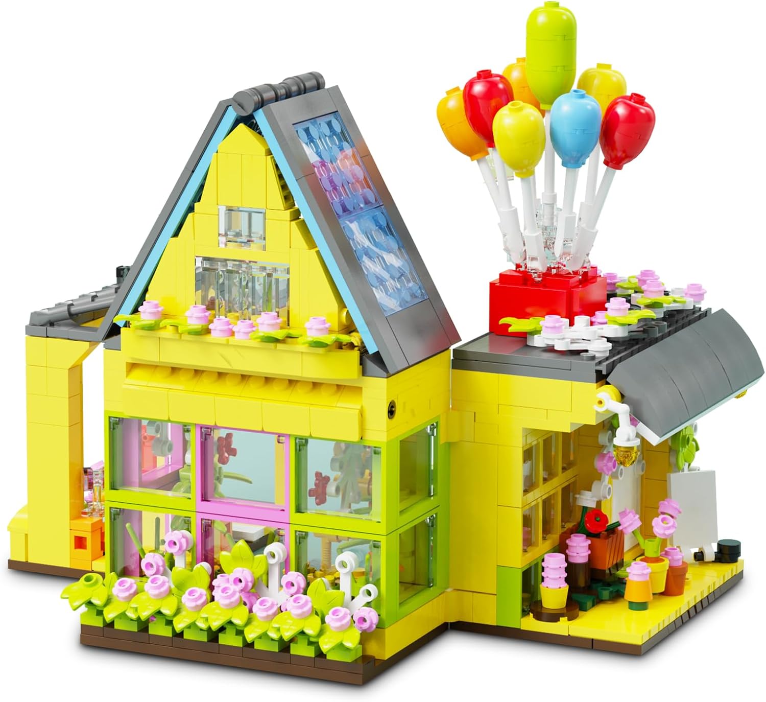 Amazon.com: Flower Balloon House Building Blocks Set - 900+ Pieces City ...