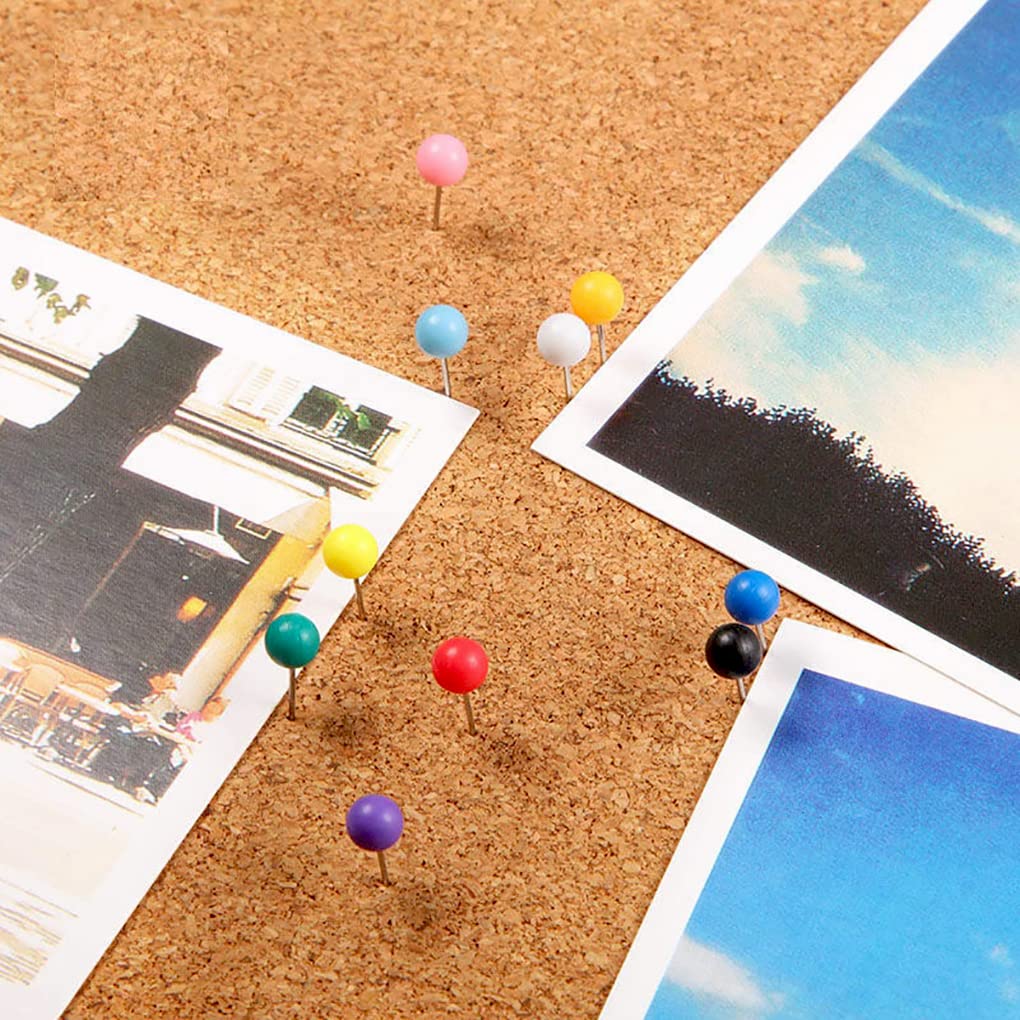 Buy 500 PCS Multi-Color Map Push Pins Map Tacks Plastic Round Head ...