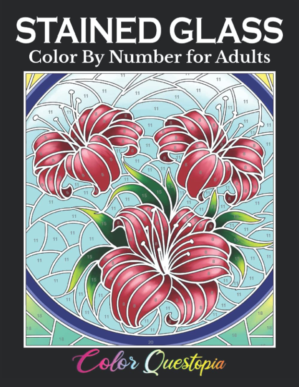 Amazon.com: Stained Glass Color by Number For Adults: Coloring Book ...