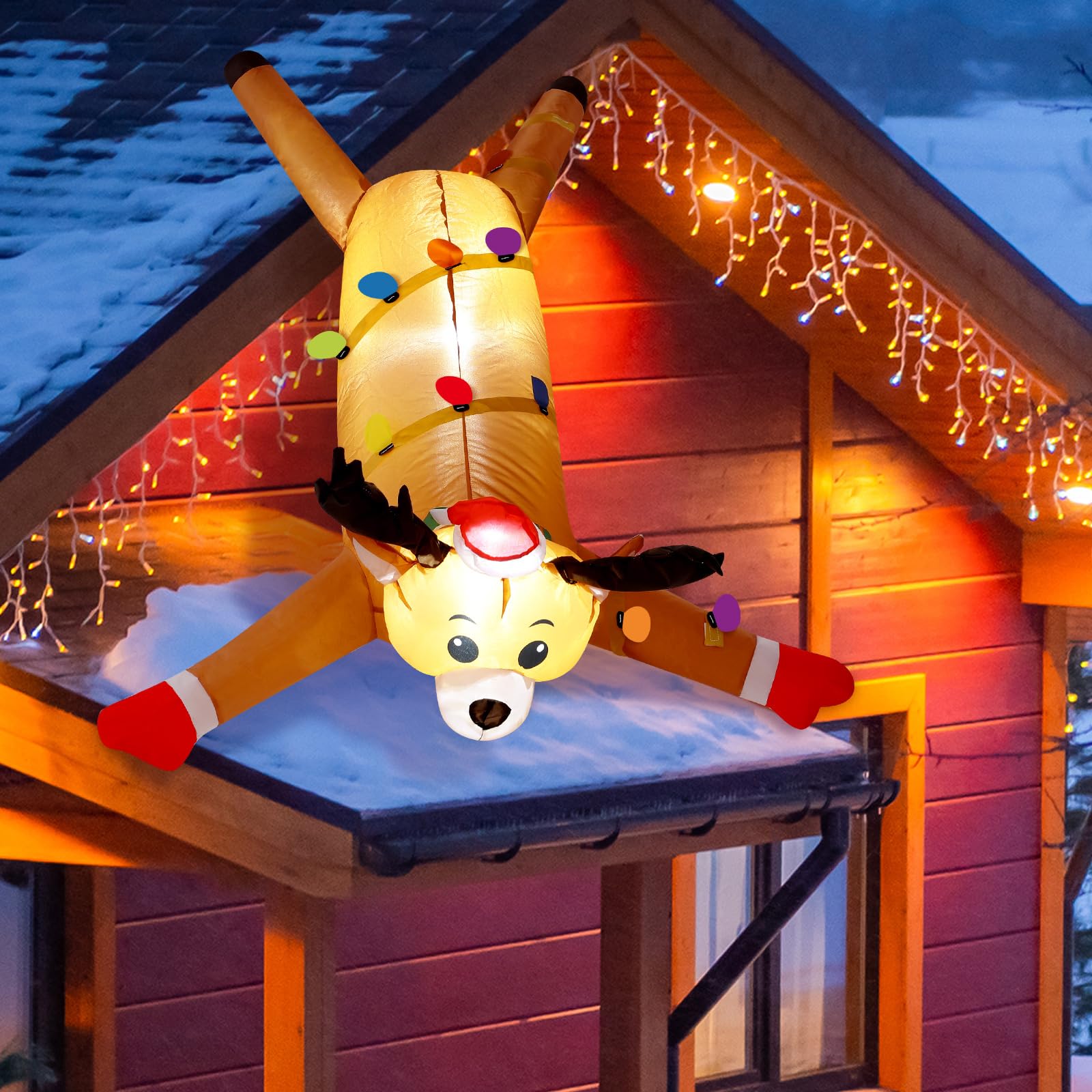 Amazon.com: Colingmill 4 ft Christmas Inflatables Reindeer Decoration ...