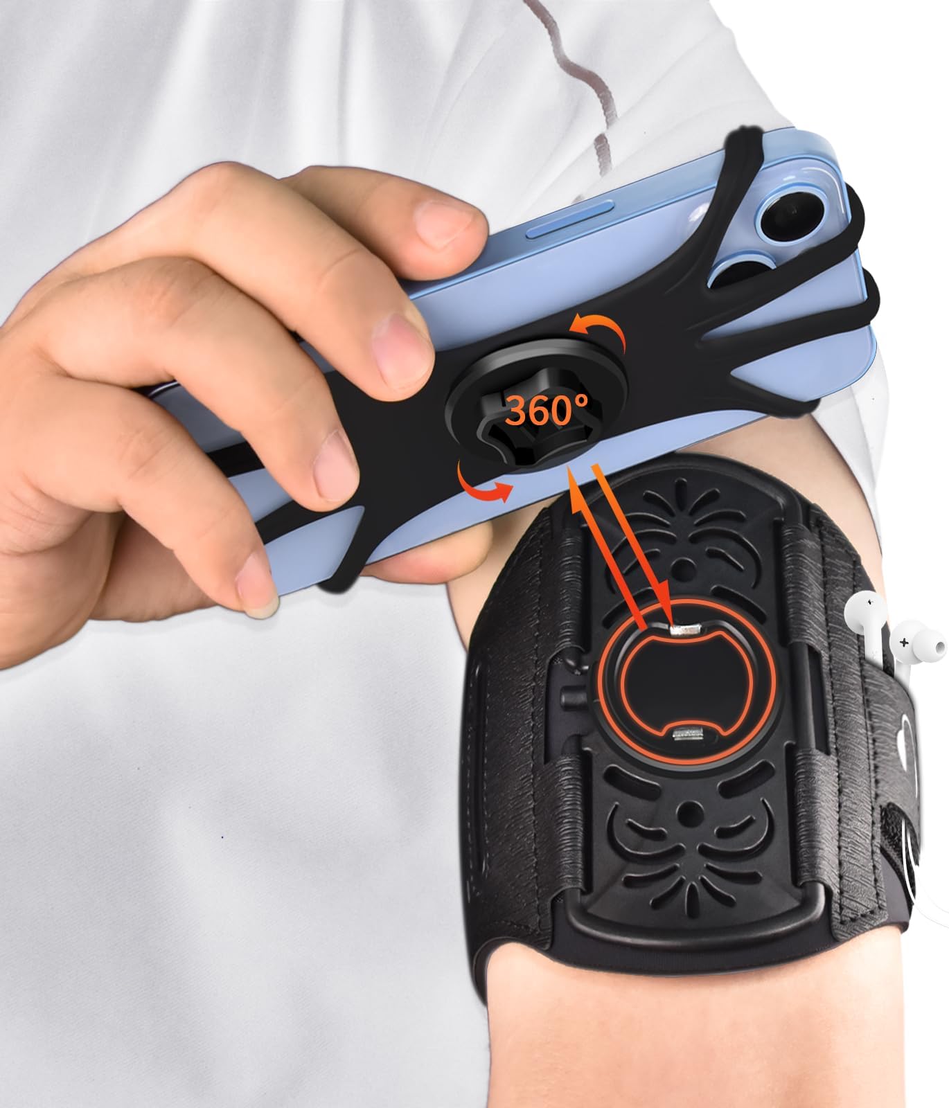 Amazon.com: VUP Wristband Phone Holder, 360° Rotatable Forearm Armband ...