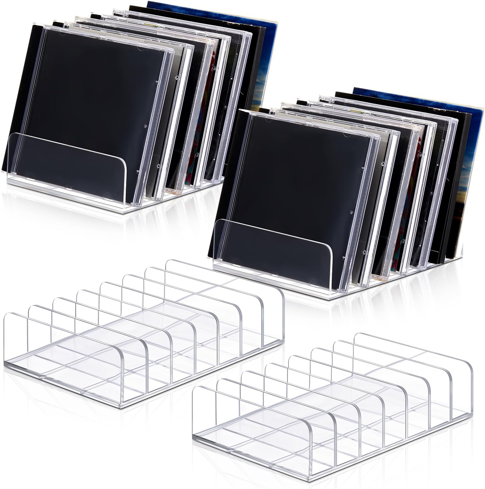 Amazon.com: STORi Stackable Clear Plastic CD Organizer with Rubber Feet ...