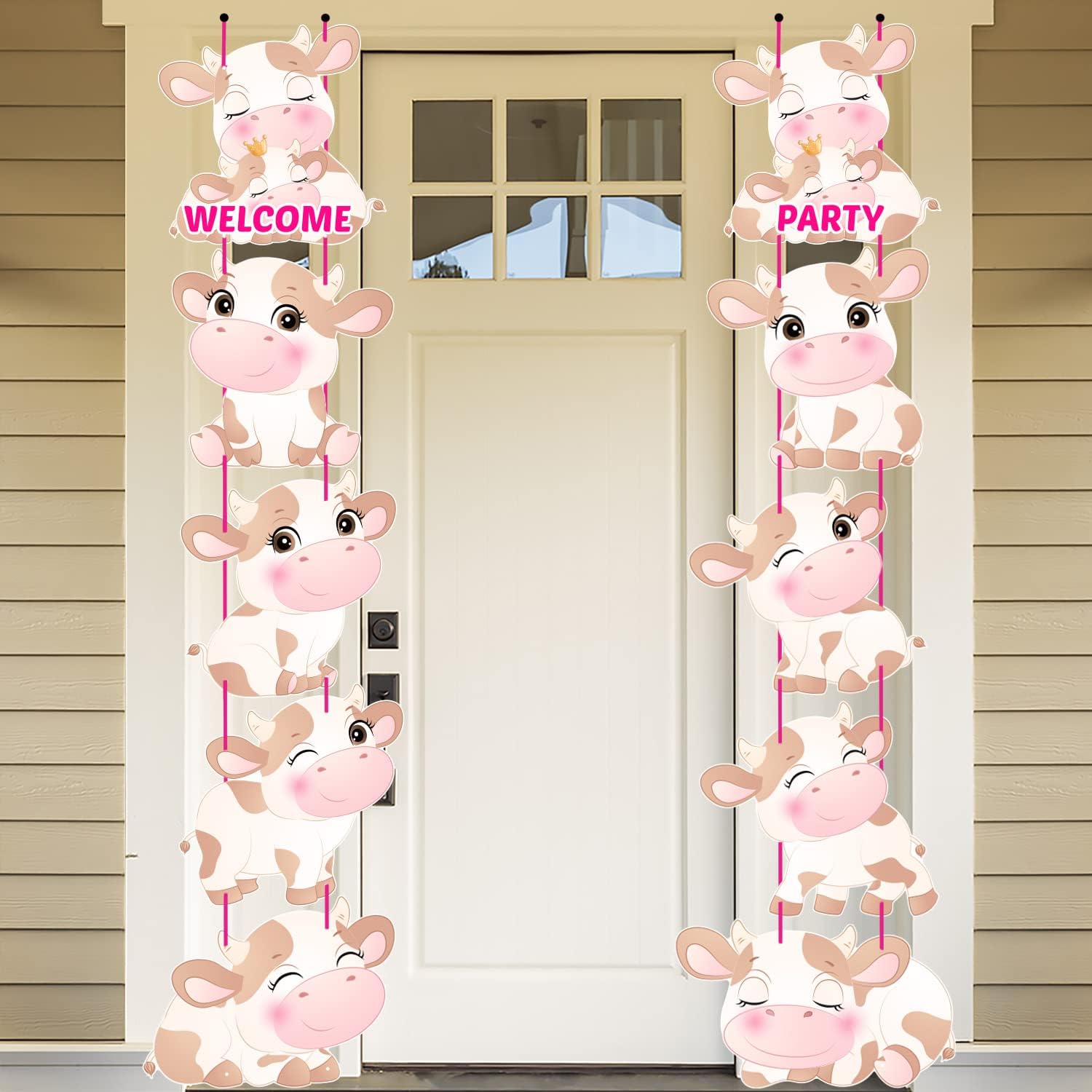 Amazon.com: HANPLK Pink Cow Print Birthday Party Decorations, Farm ...