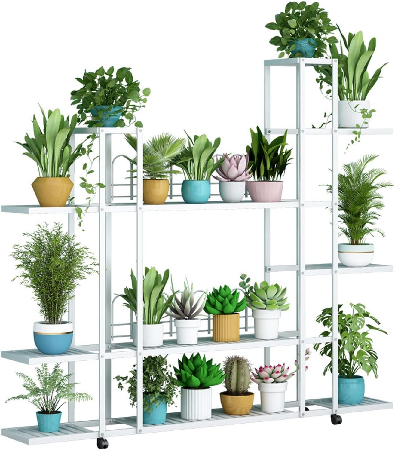 Plants Display Rack Plant Stand Indoor Outdoor Plant Shelf, 4 Tier 5 ...