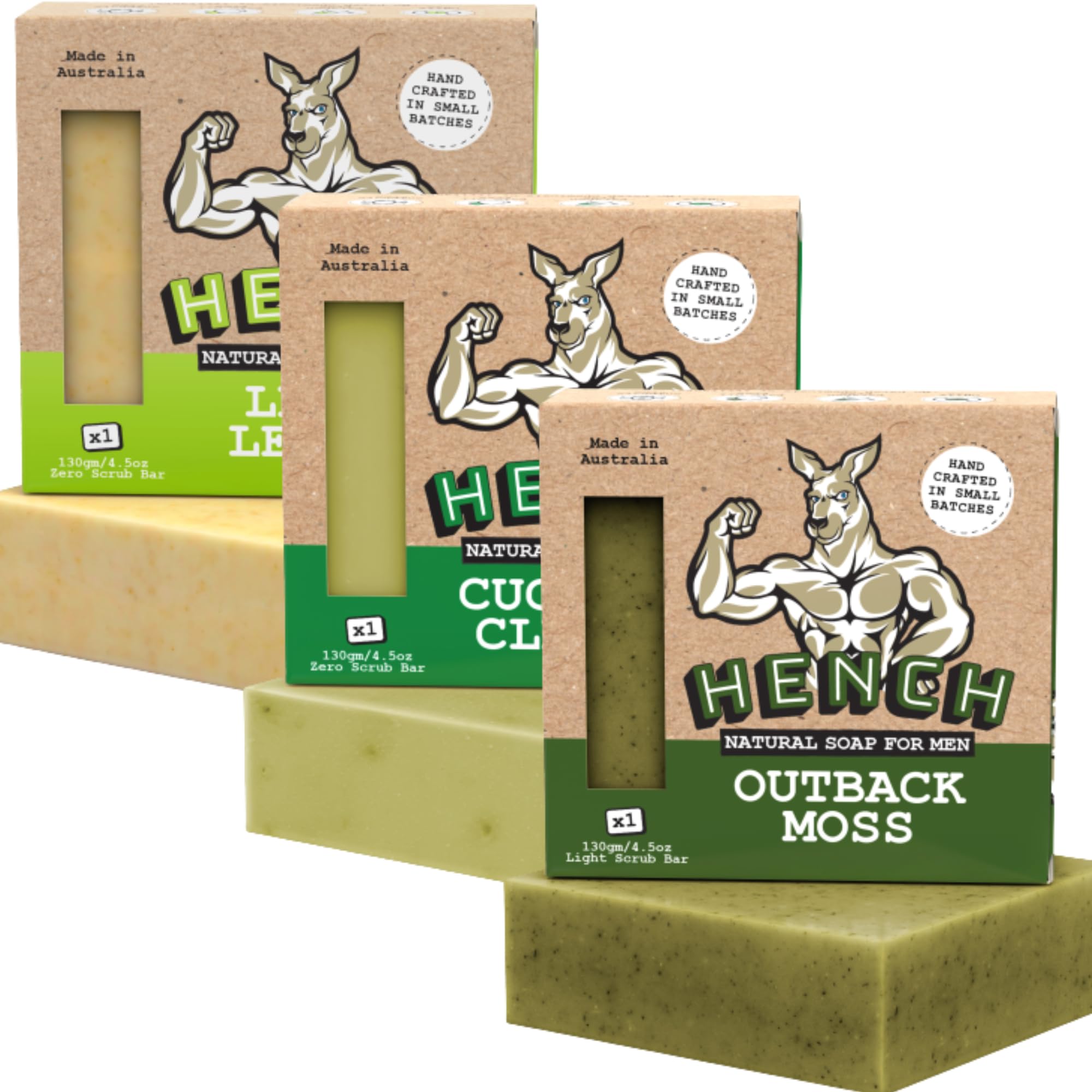 HENCH – Mens Soap Bar 3 Pack Handcrafted Natural Soap for Men ...