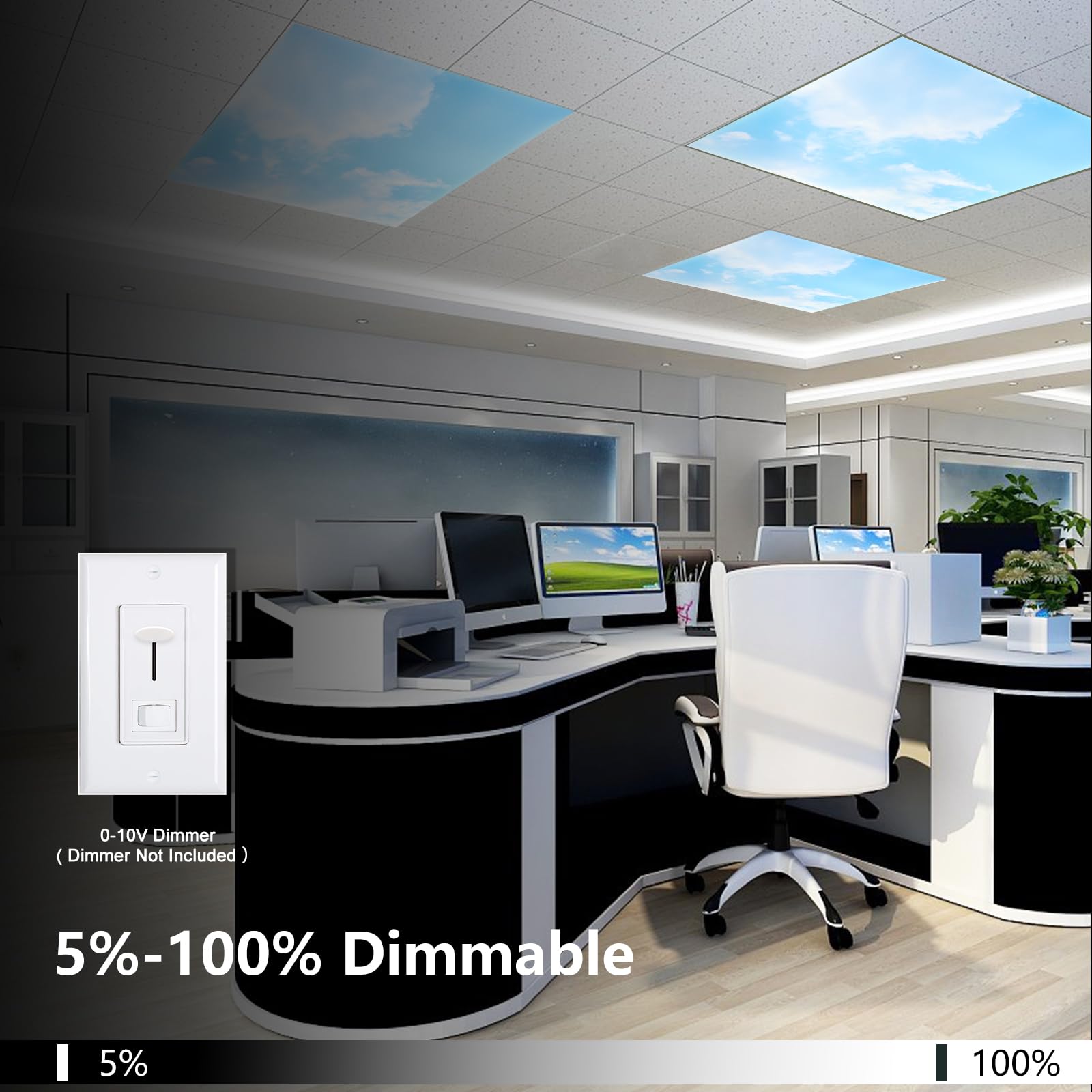 Snapklik.com : VocgoUU 2x2 LED Flat Panel Lights Blue Sky Cloud 4 Pack ...