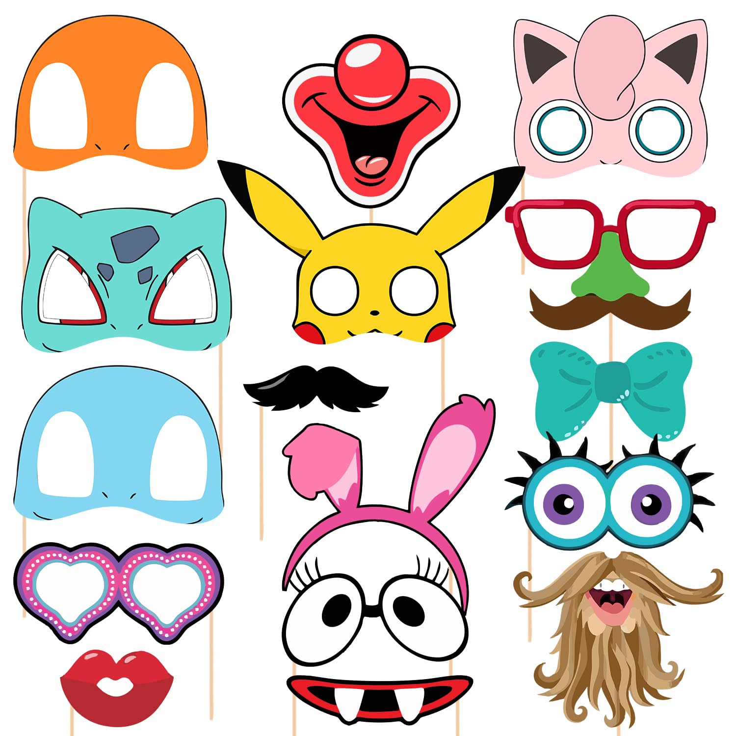 Buy Zyozique ® Pokemon Theme Photo Booth Props | Props for Birthday ...