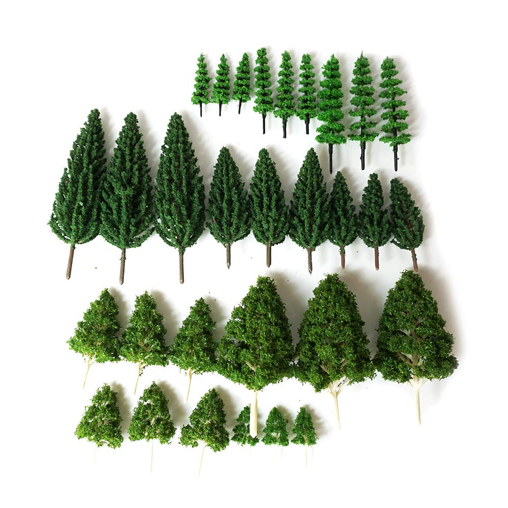 Buy Shuiyuan 30Pcs Model Trees Mixed Model Trees Of Different Sizes ...
