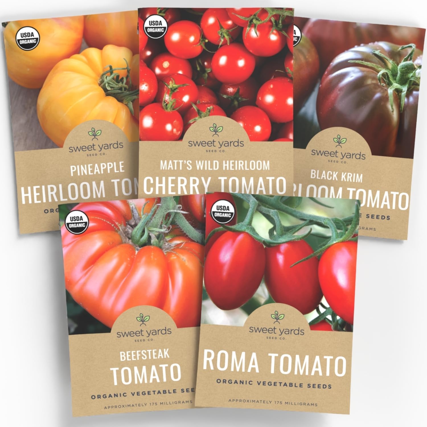 Amazon.com: Organic Tomato Seeds Variety Pack - 5 Individual Packs ...