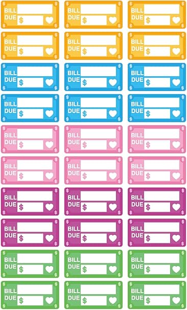 Amazon.com: 0.724x1.5 inch 210 PCS Bill Due Planner Sticker Budget Bill ...