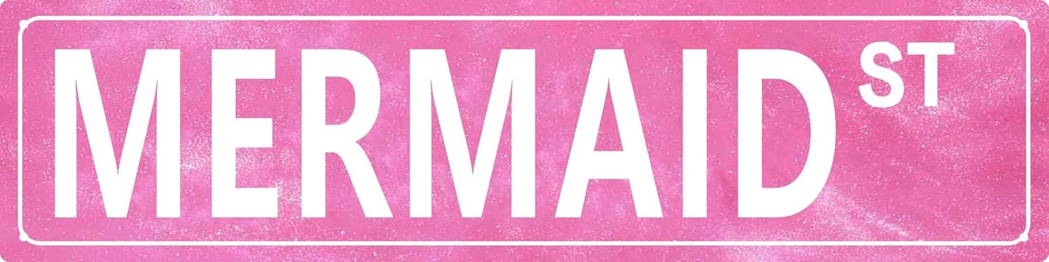 Amazon.com: Pink Mermaid Wall Decor Metal Tin Signs Street Poster Cute ...