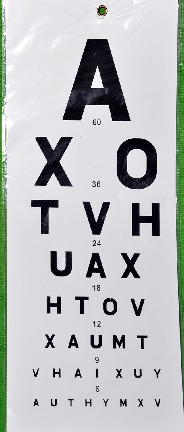 Unitech Vision Plastic English Eye Test Chart For Eye Treatment White Unitech Vision Plastic English Eye Test Chart For Eye Treatment White