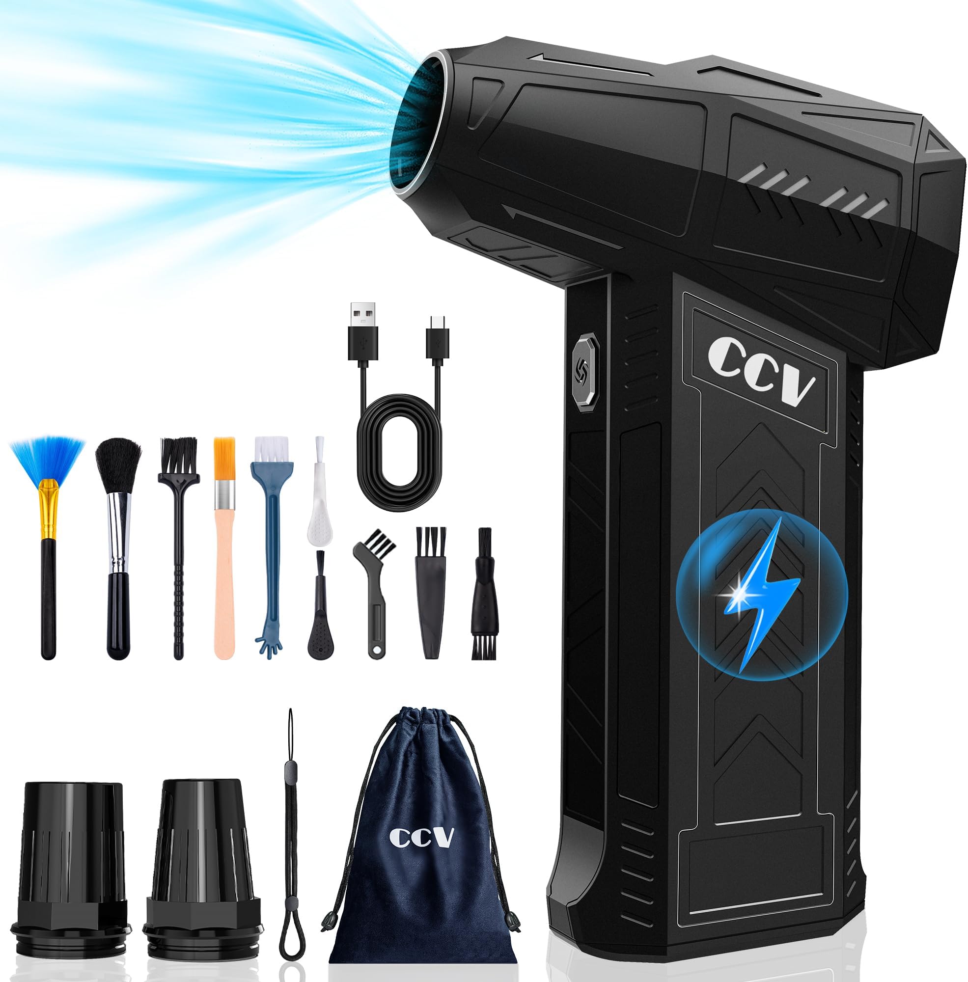 Compressed Air Duster - 180000RPM Electric Air Duster for Cleaning ...