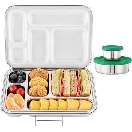 PlanetBox LAUNCH Basic Stainless Steel Bento Lunch Box with 3 ...