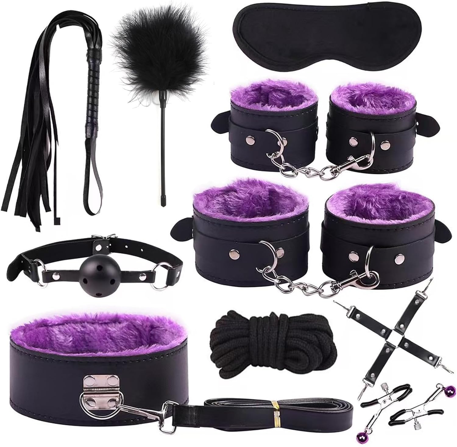 Sex Bondage Kits Bdsm Restraint Toys 10 Pcs Handcuffs 7197