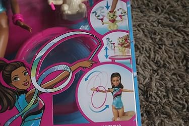Amazon.com: Barbie Gymnast Playset, Spin 'n Twirl Teresa Doll Flips ...