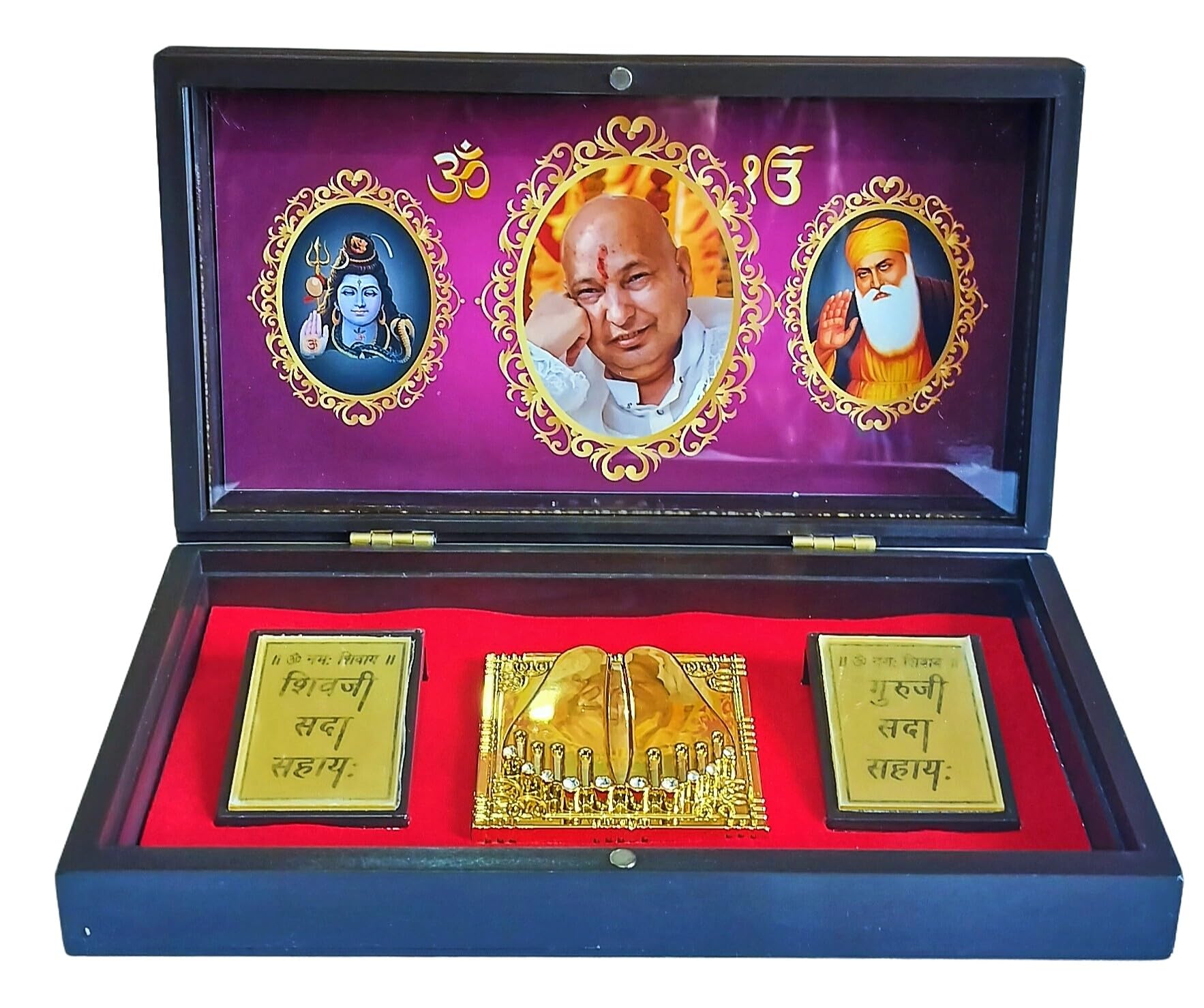 Guru Ji Charan Paduka | Guruji Swaroop | Wooden Gold Plated | Guru Ji ...
