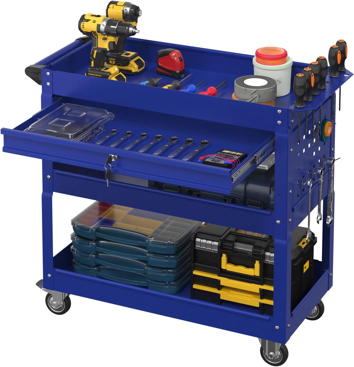 Amazon.com: DDJ Stainless Steel Utility Cart on Wheels, 3-Tier 1100 lbs ...