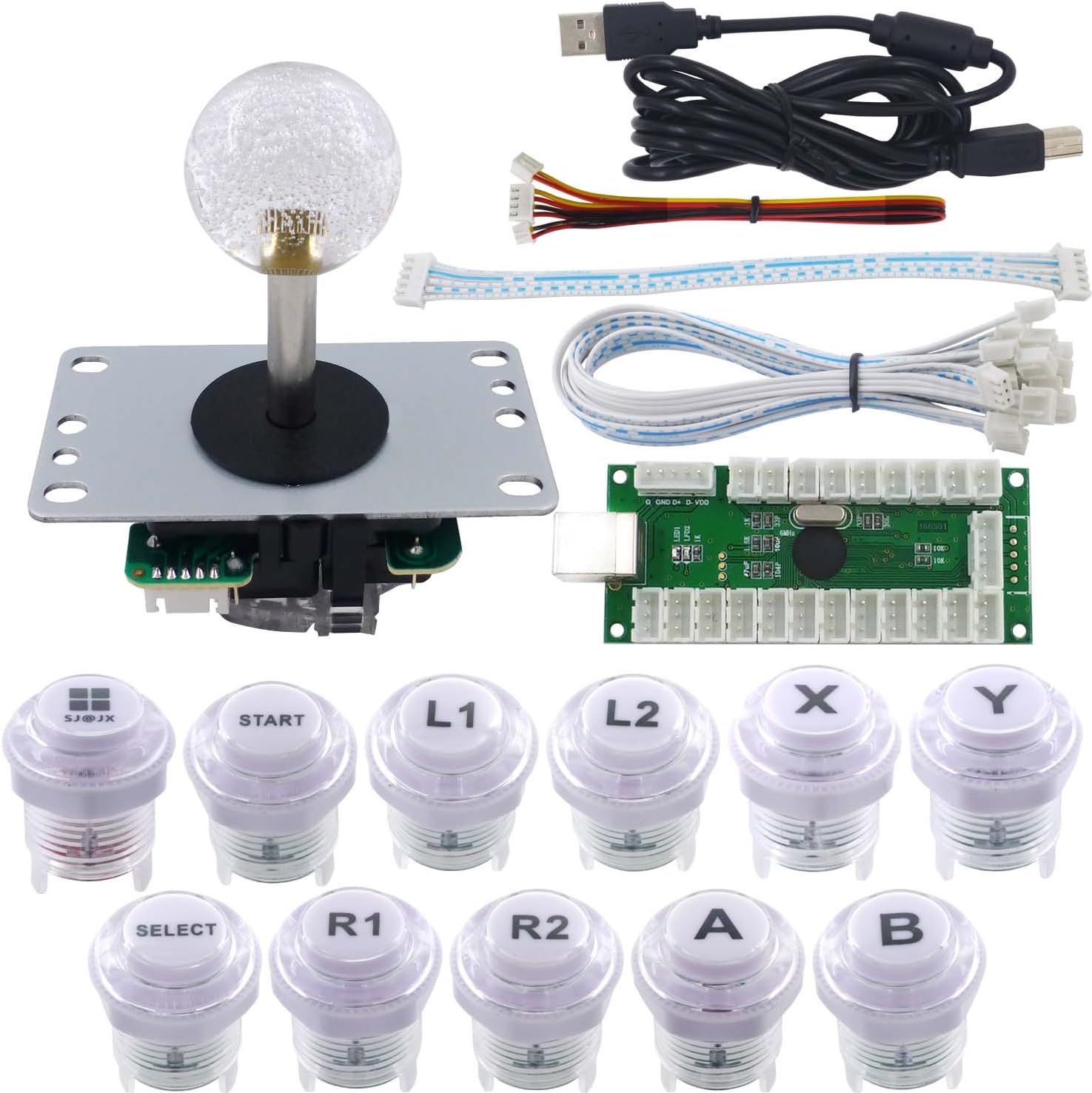 SJ@JX Arcade Game LED DIY Kit Mechanical Keyboard Switch LED Button PC ...