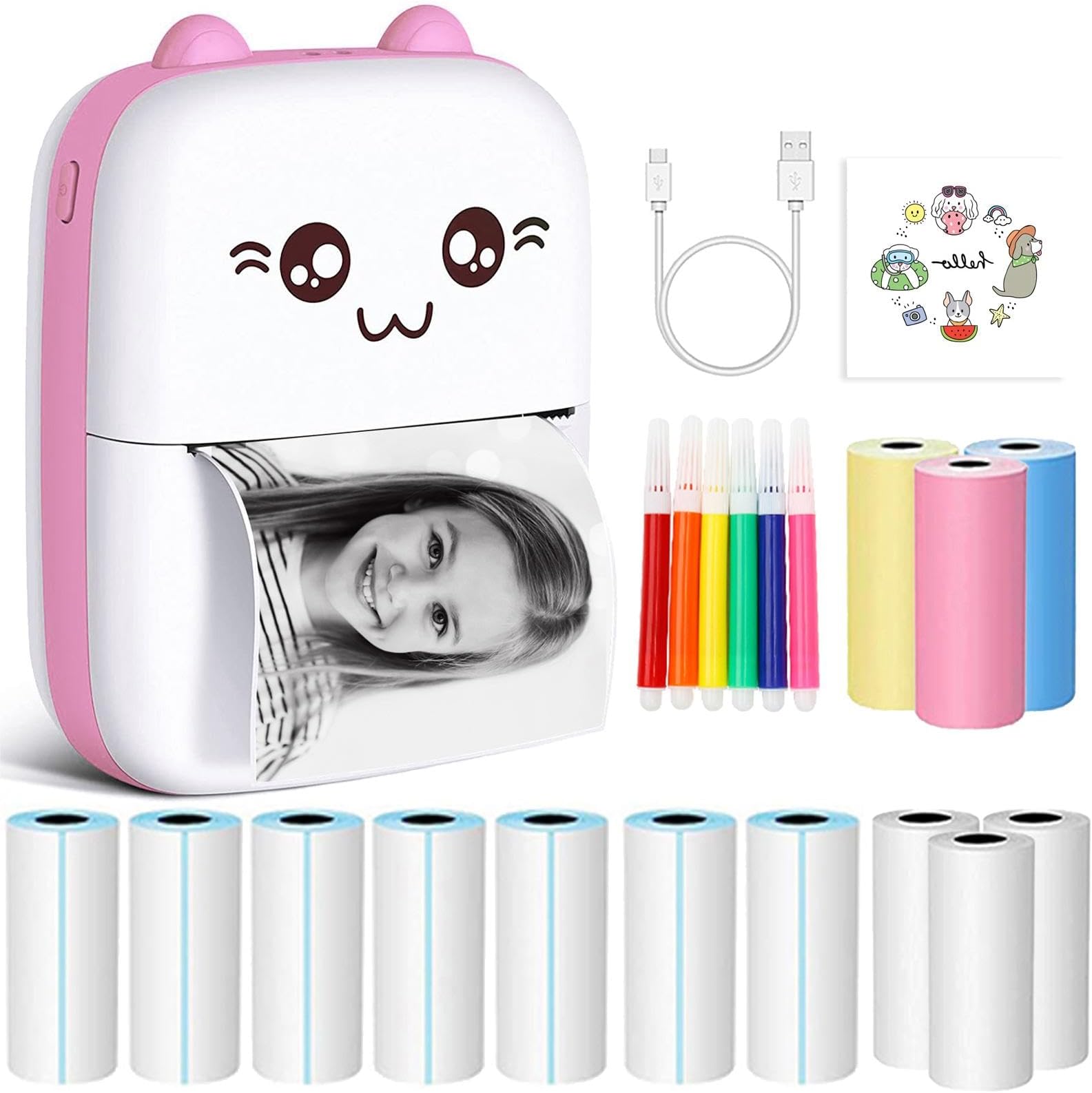 Sticker Maker Machine T02 - Inkless MIni Printer with 3 Roll of 50mm ...
