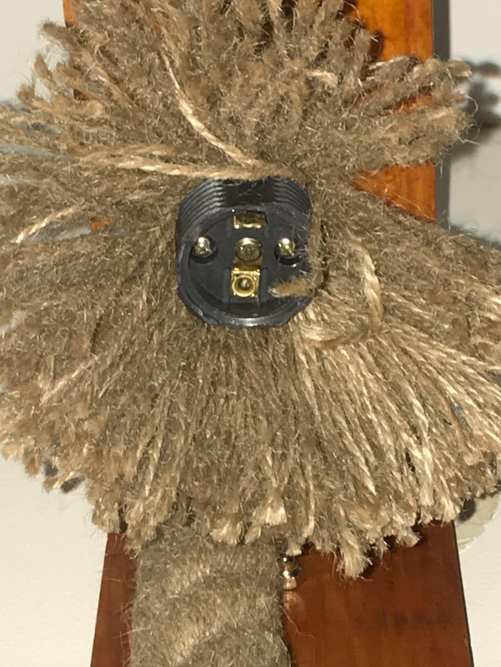 VRCT Wooden Rope Wall Light with E-27 Holder Wooden Lamp and Natural ...