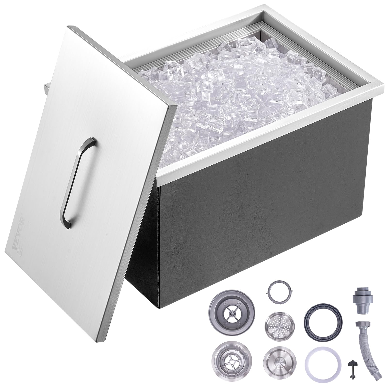 Amazon.com: VEVOR Drop in Ice Chest, 22" L x 17" W x 12" H Stainless ...