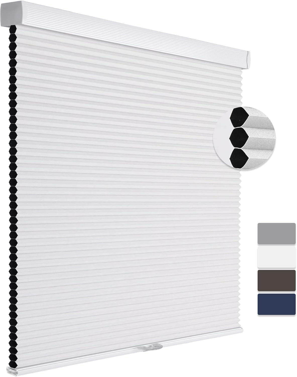 Amazon.com: Boolegon Blackout Cellular Shades Cordless Honeycomb Shades ...